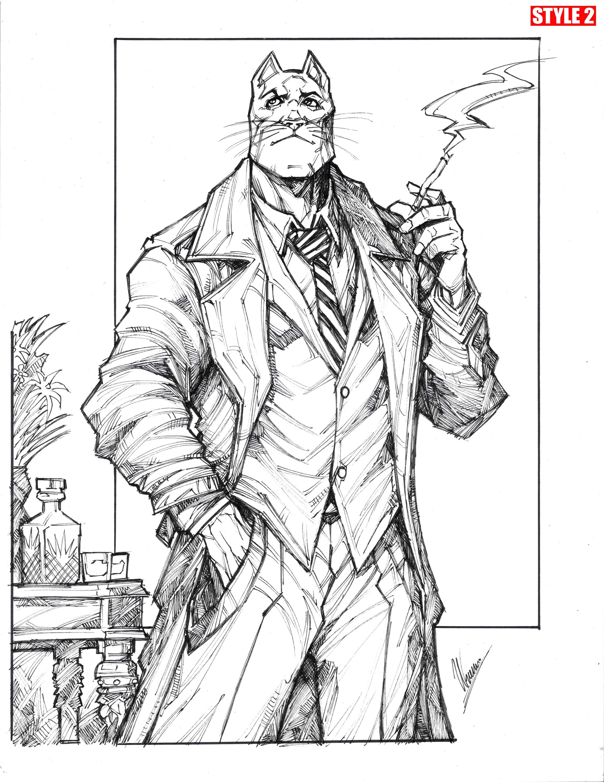 ArtStation - JOHN BLACKSAD- Ink sketch (style 2)