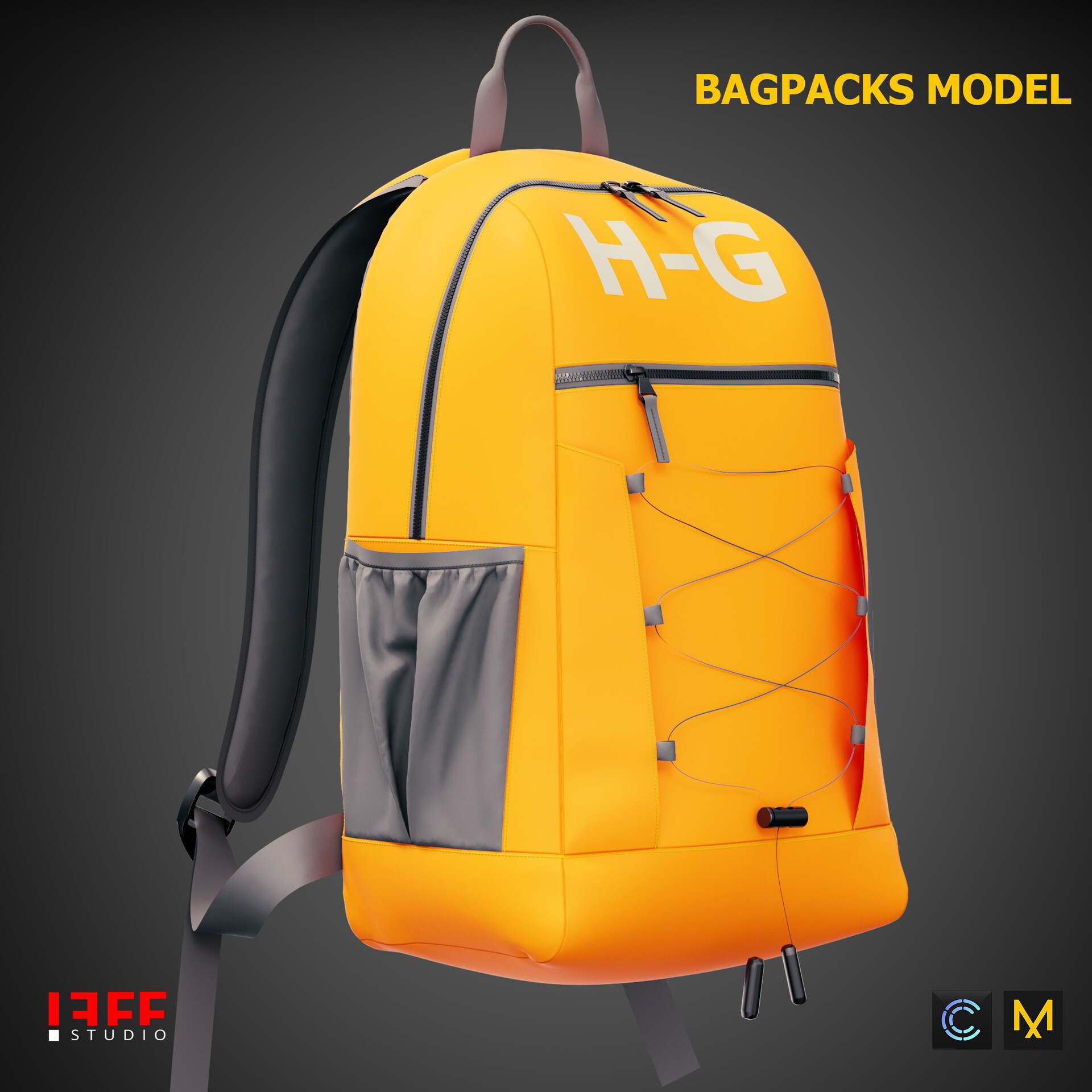 ArtStation - BACKPACK MODELS Vol 40 Marvelous designer/ Clo3d AND OBJ FILES