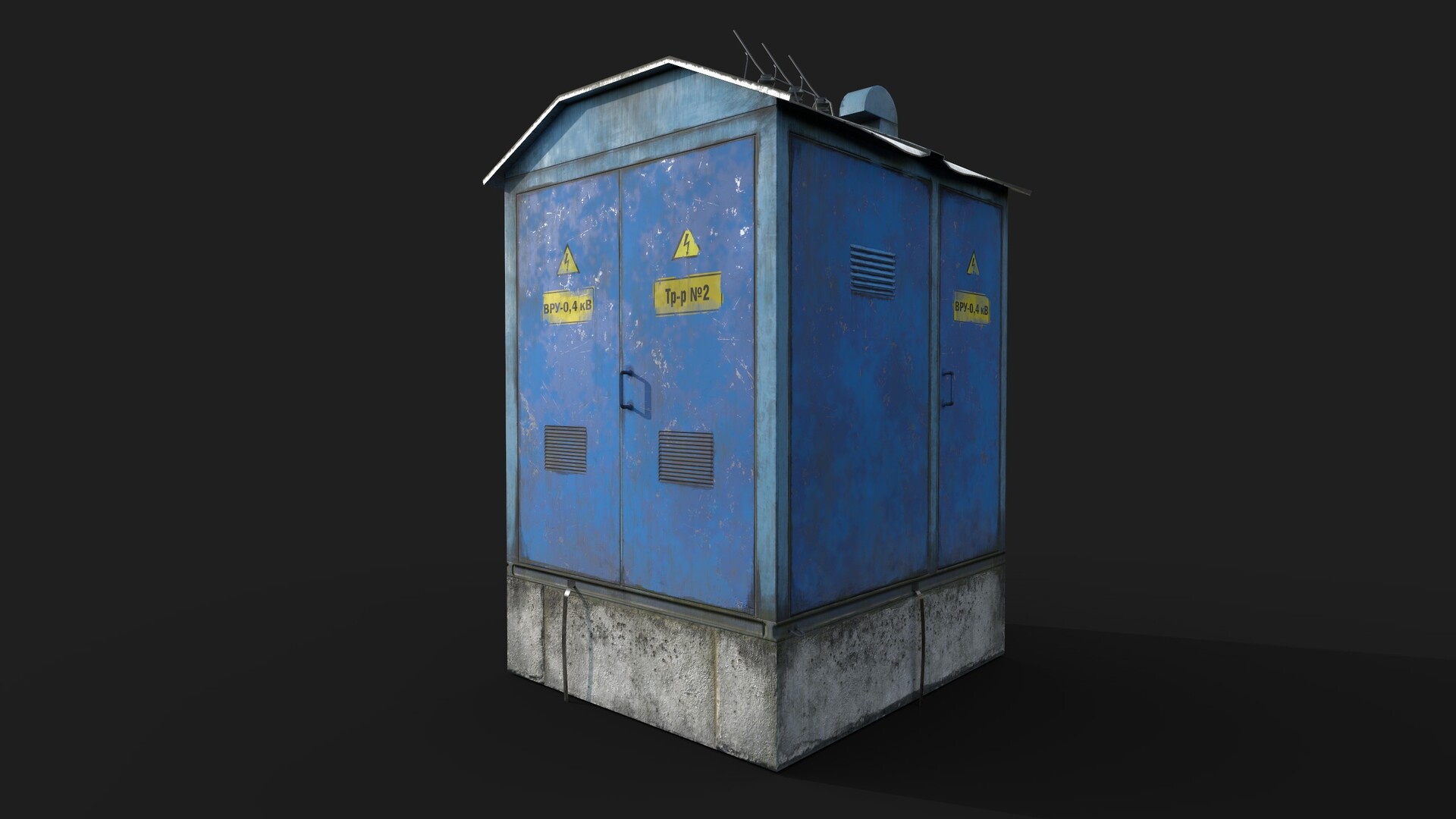 ArtStation - Cable hut "Электрощитовая будка" Low Poly