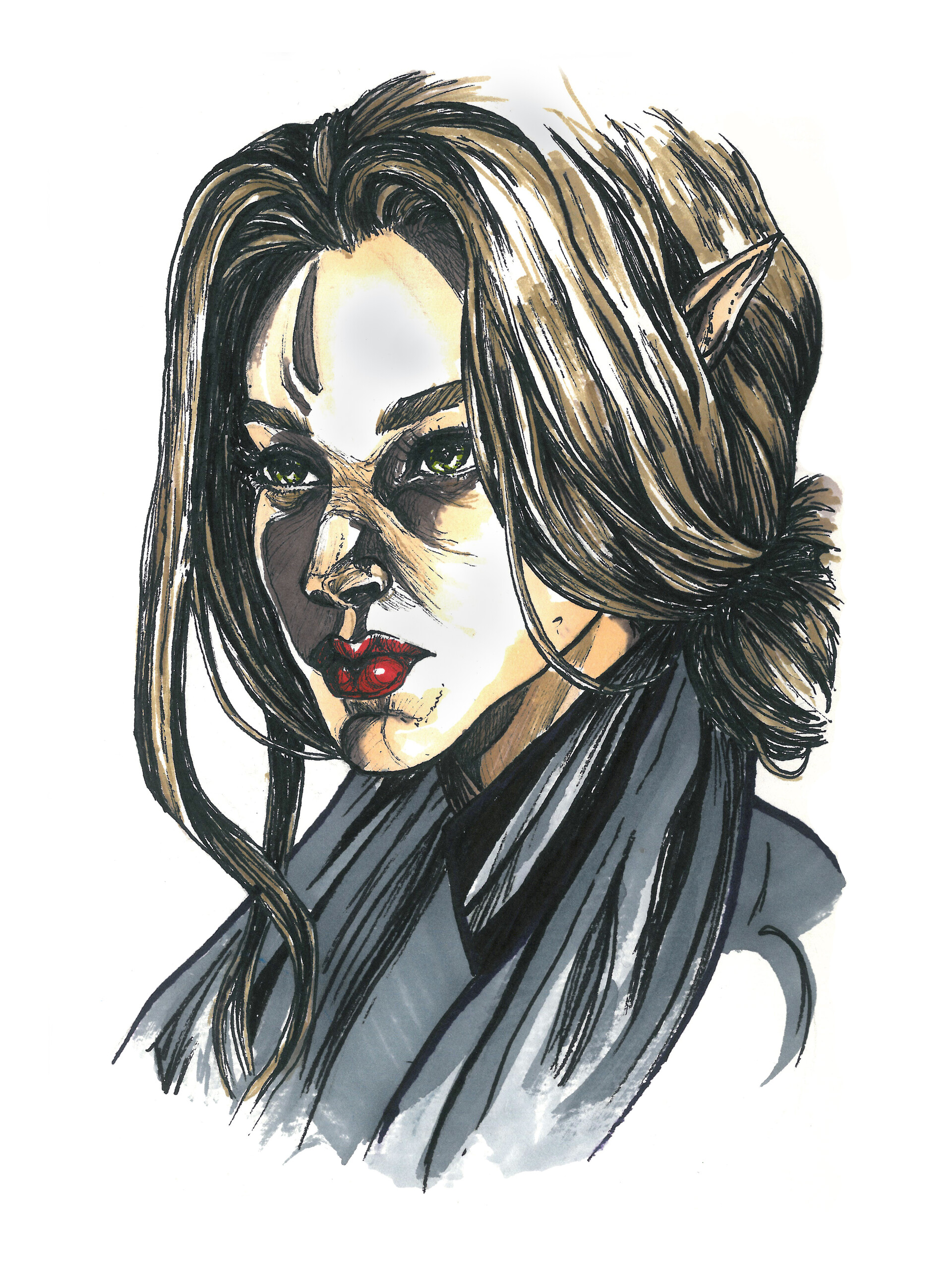 ArtStation - An Elf With A Burned Face