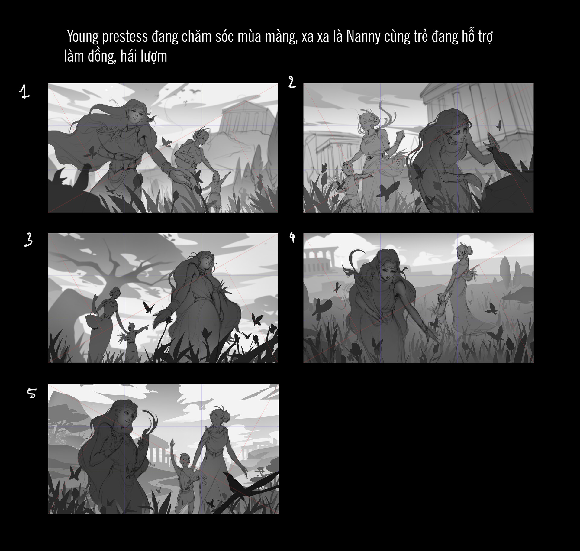 KikiCute - Demeter's Followers - Art For Mytheria Card Game