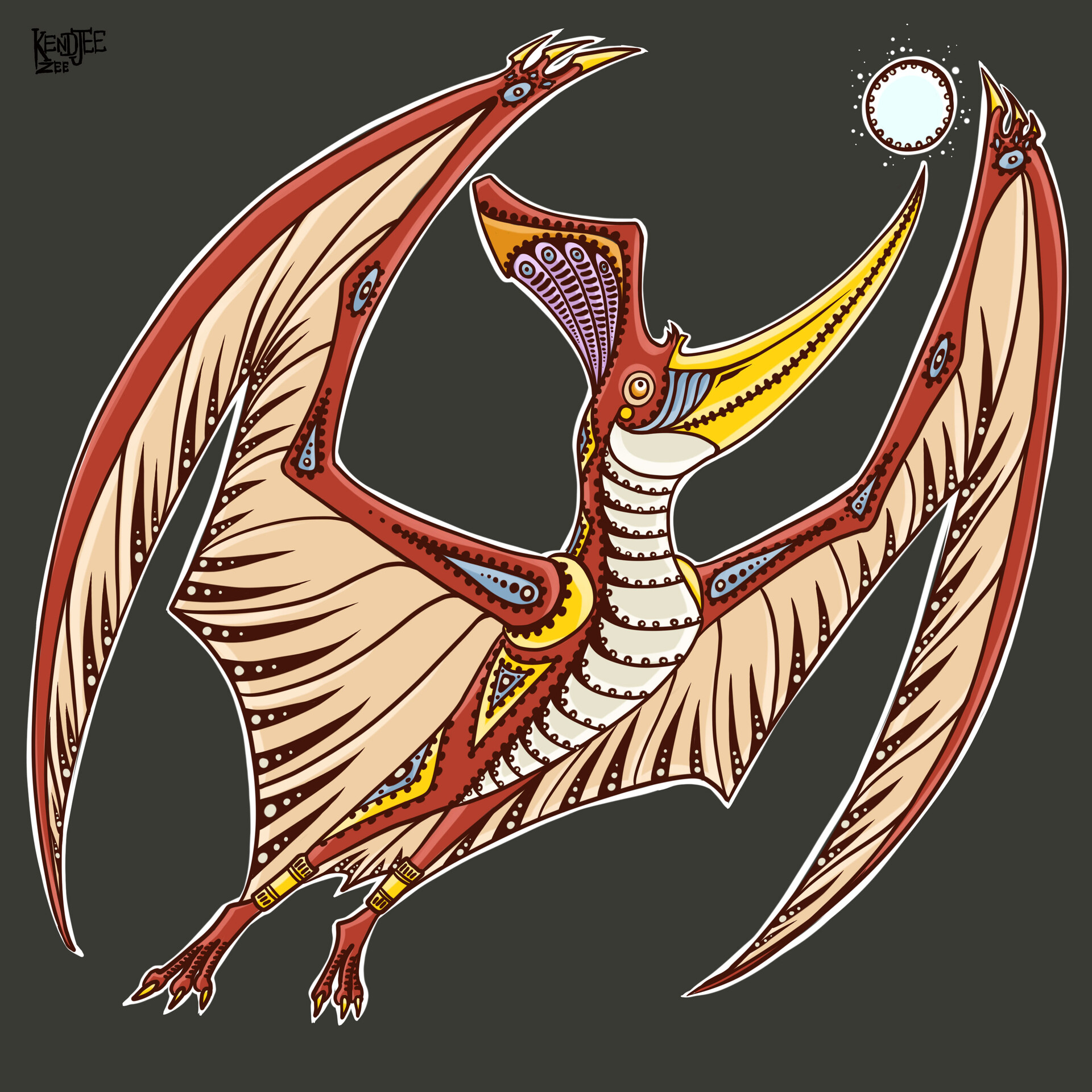 ArtStation - Pteranodon carrying the moon.