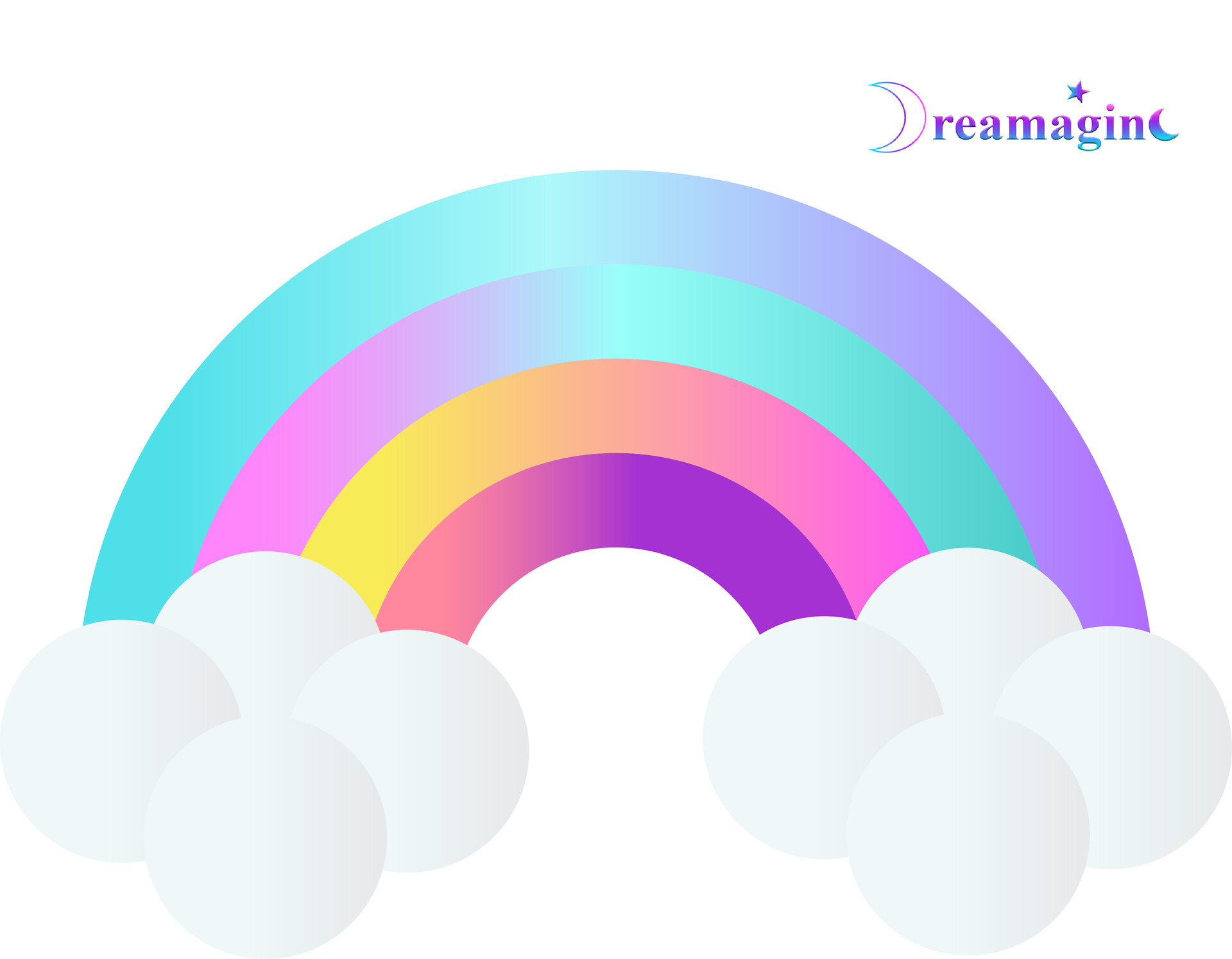 ArtStation - 2D Gradient Rainbow and clouds