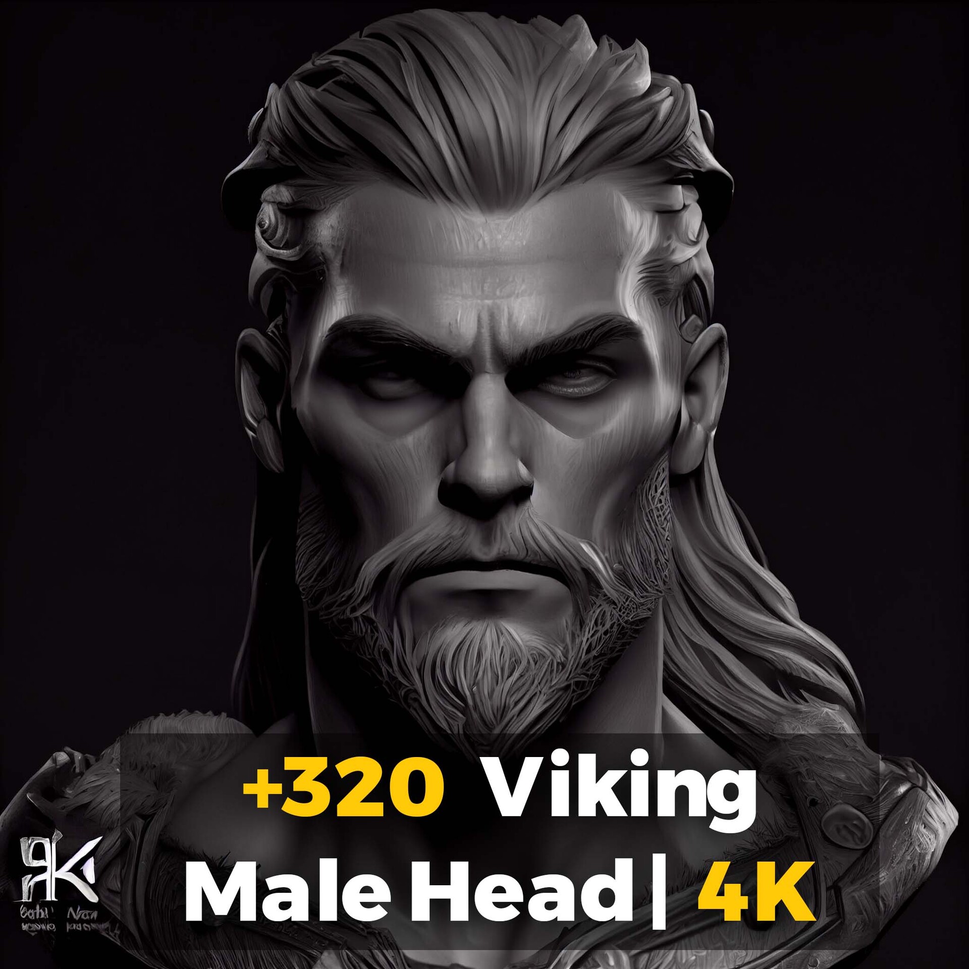 ArtStation - +320 Viking Male Head (4k)