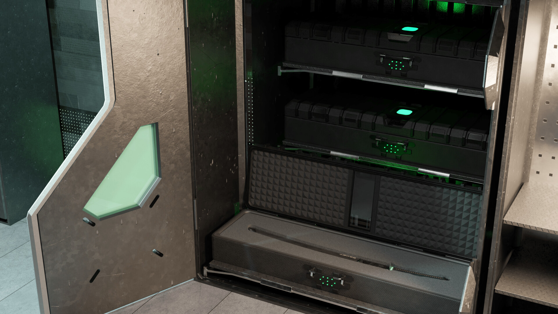 ArtStation - Weapon case and gun cabinet