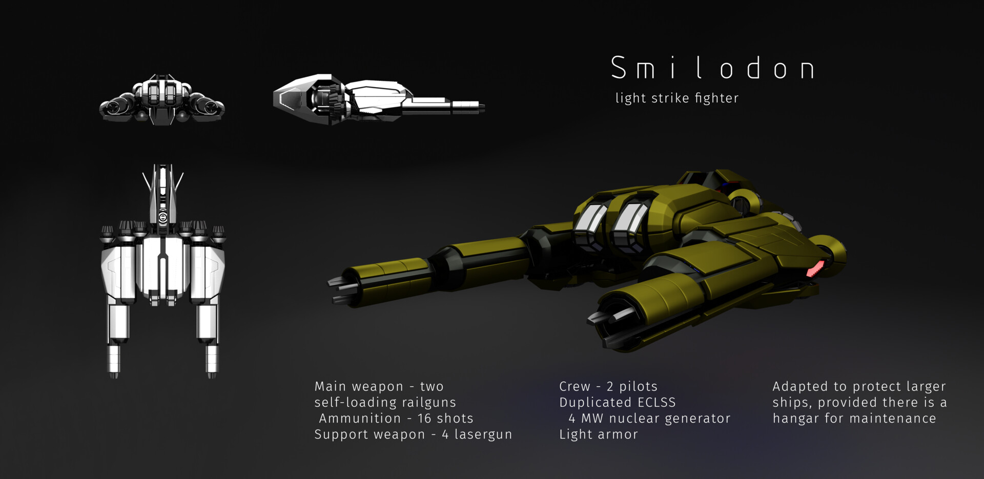 ArtStation - Concept of light strike fighter "Smilodon"