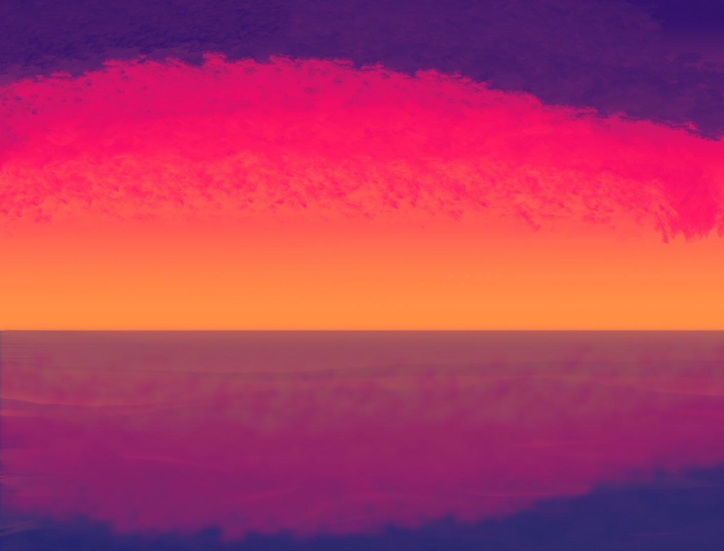 ArtStation - Sunset sky reflected in water