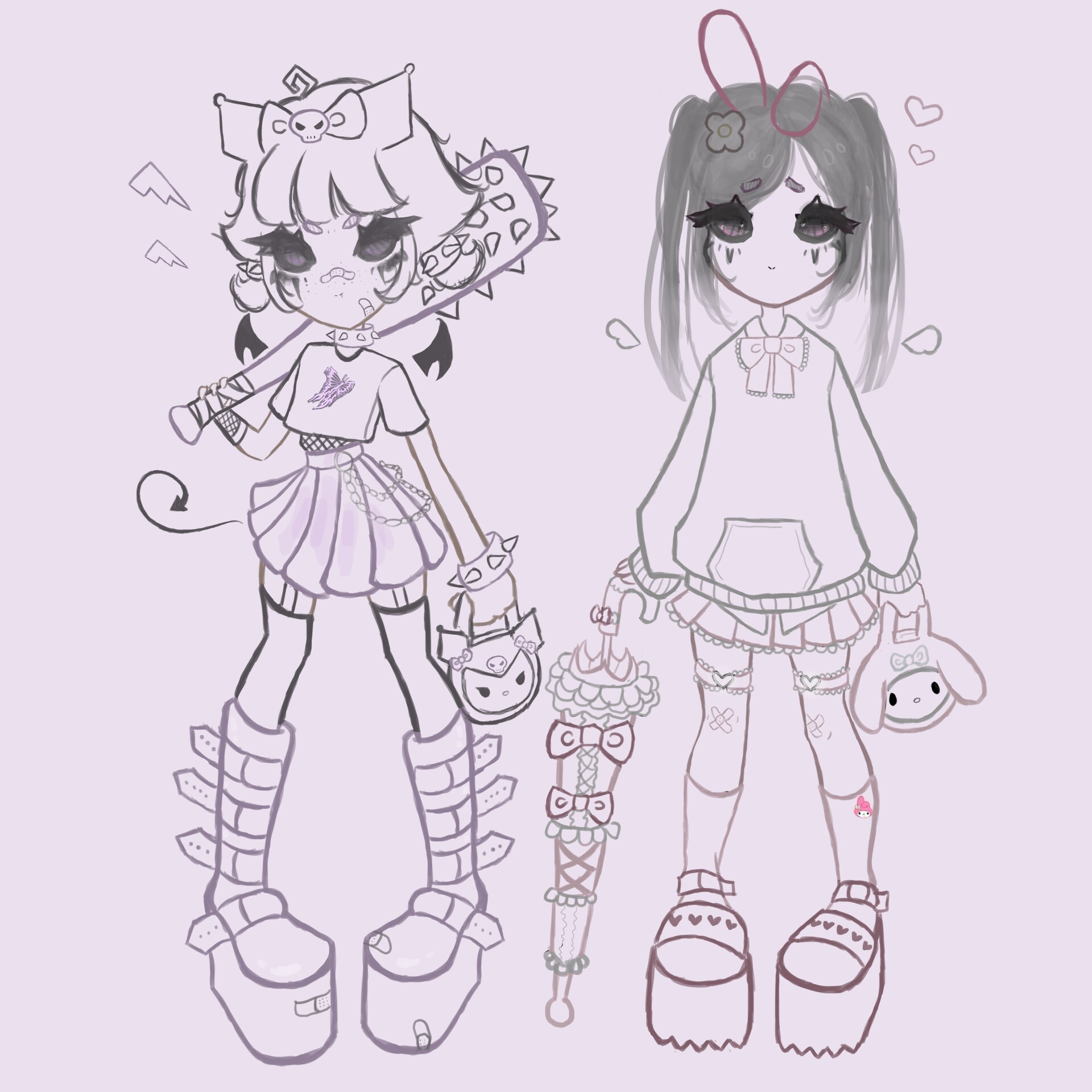 illustracece - Kuromi and My Melody - Character Design