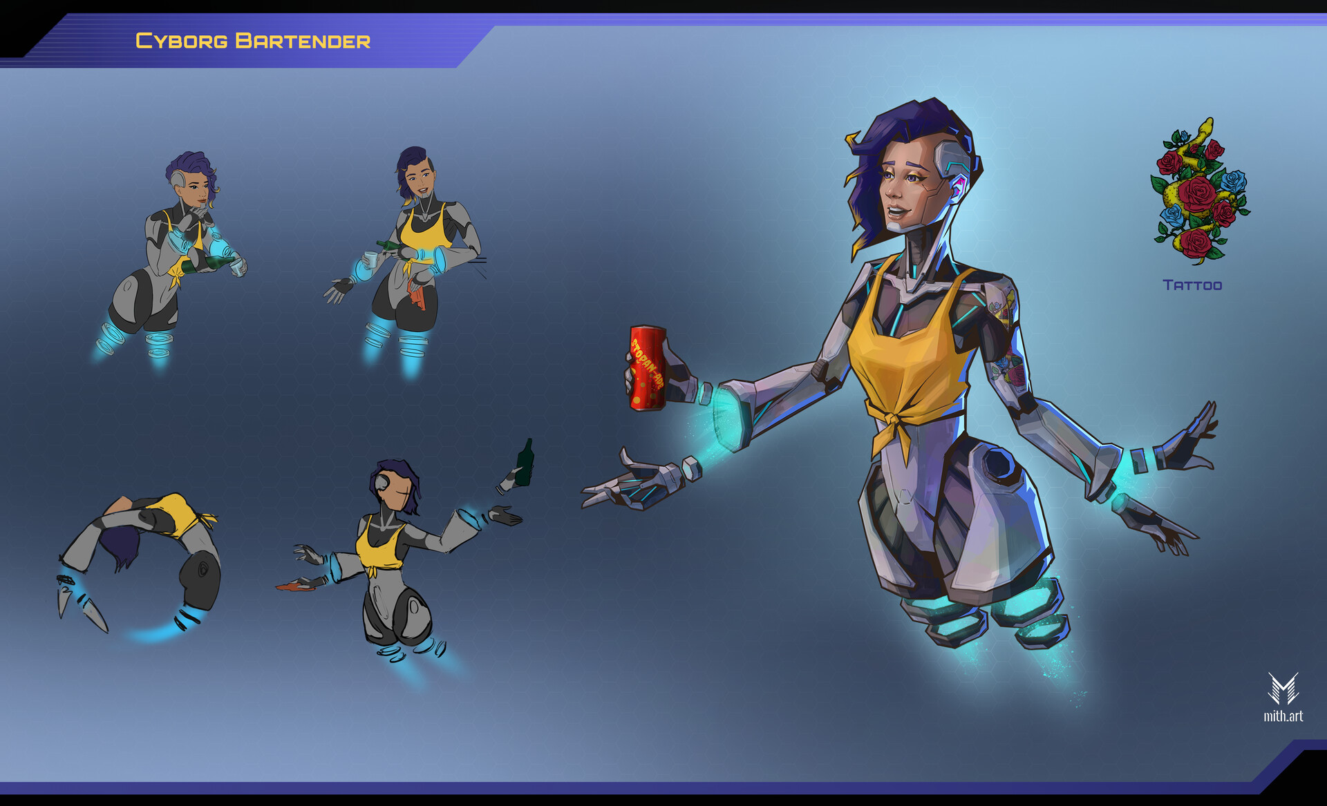 ArtStation - Cyborg Bartender - character concept art