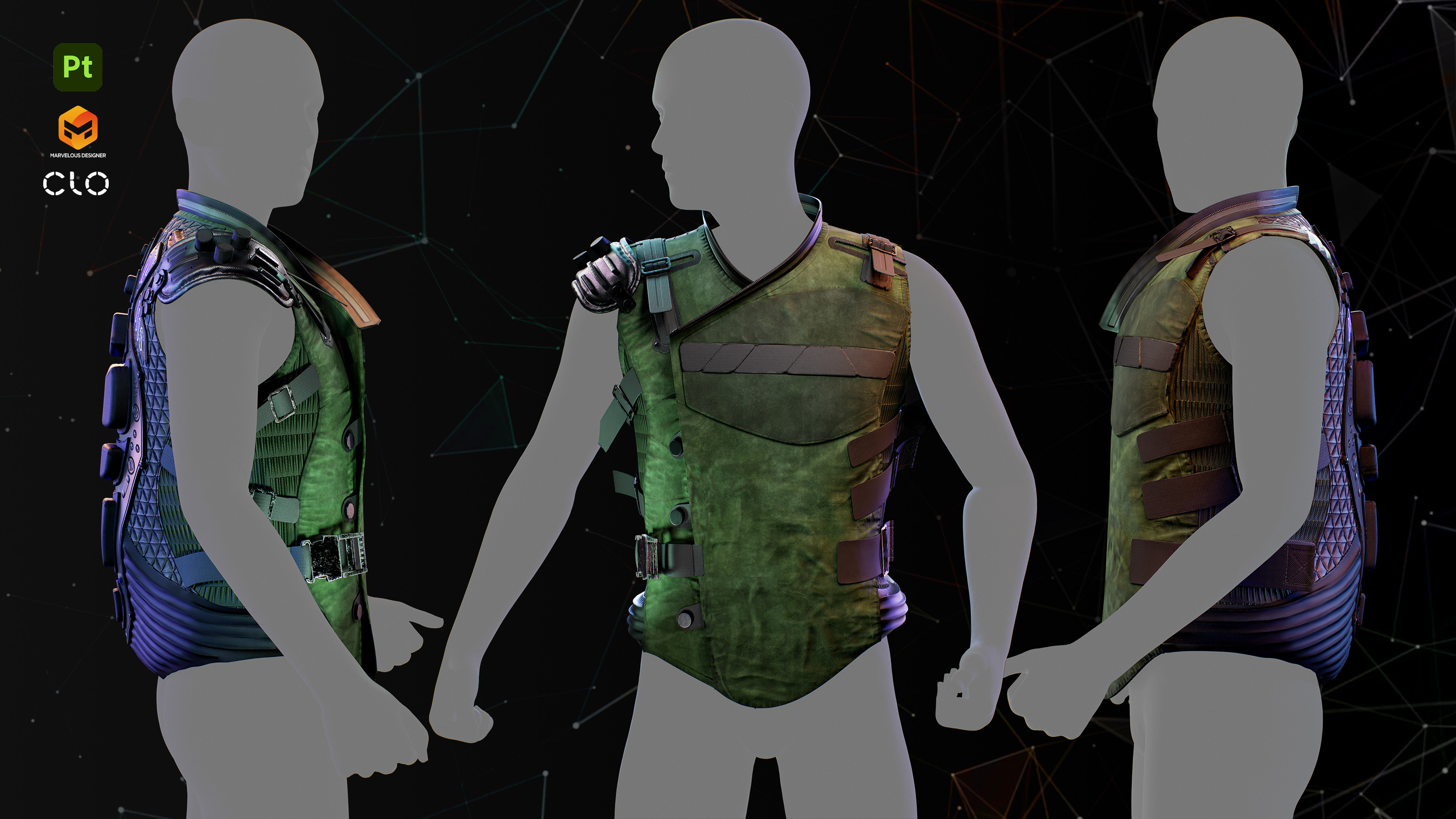 hossein-hamidi - Sci Fi Cloth full Creation Process Tutorial_Modeling ...