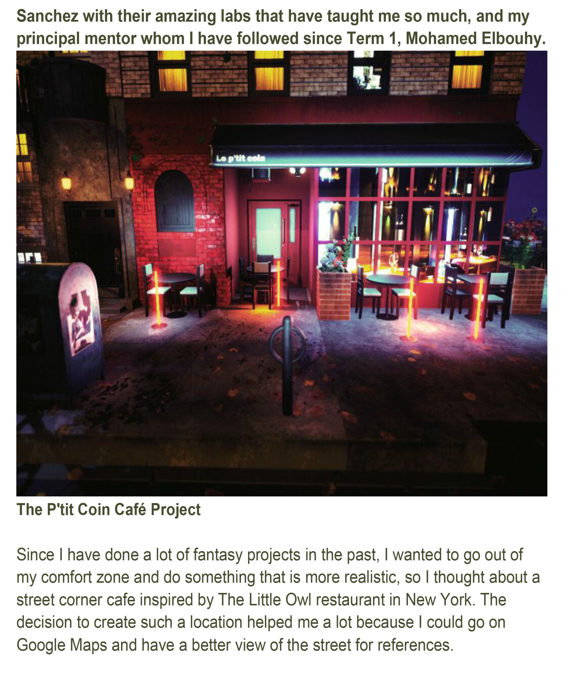 Loiseau Ronaldo - Making a Cozy Outdoor Cafe Environment in Maya ...