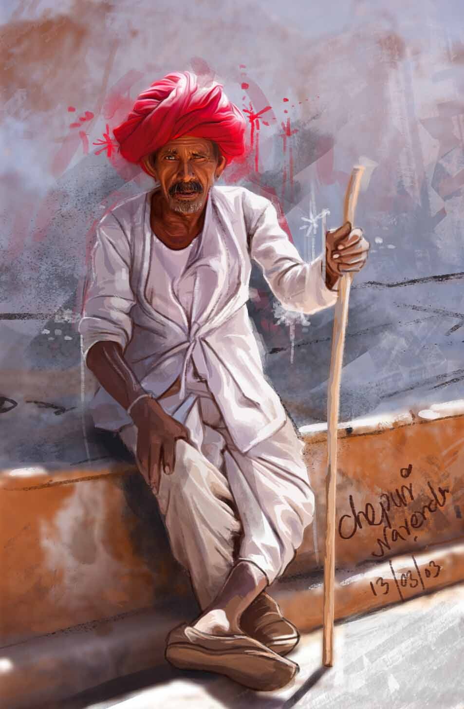 ArtStation - village old man