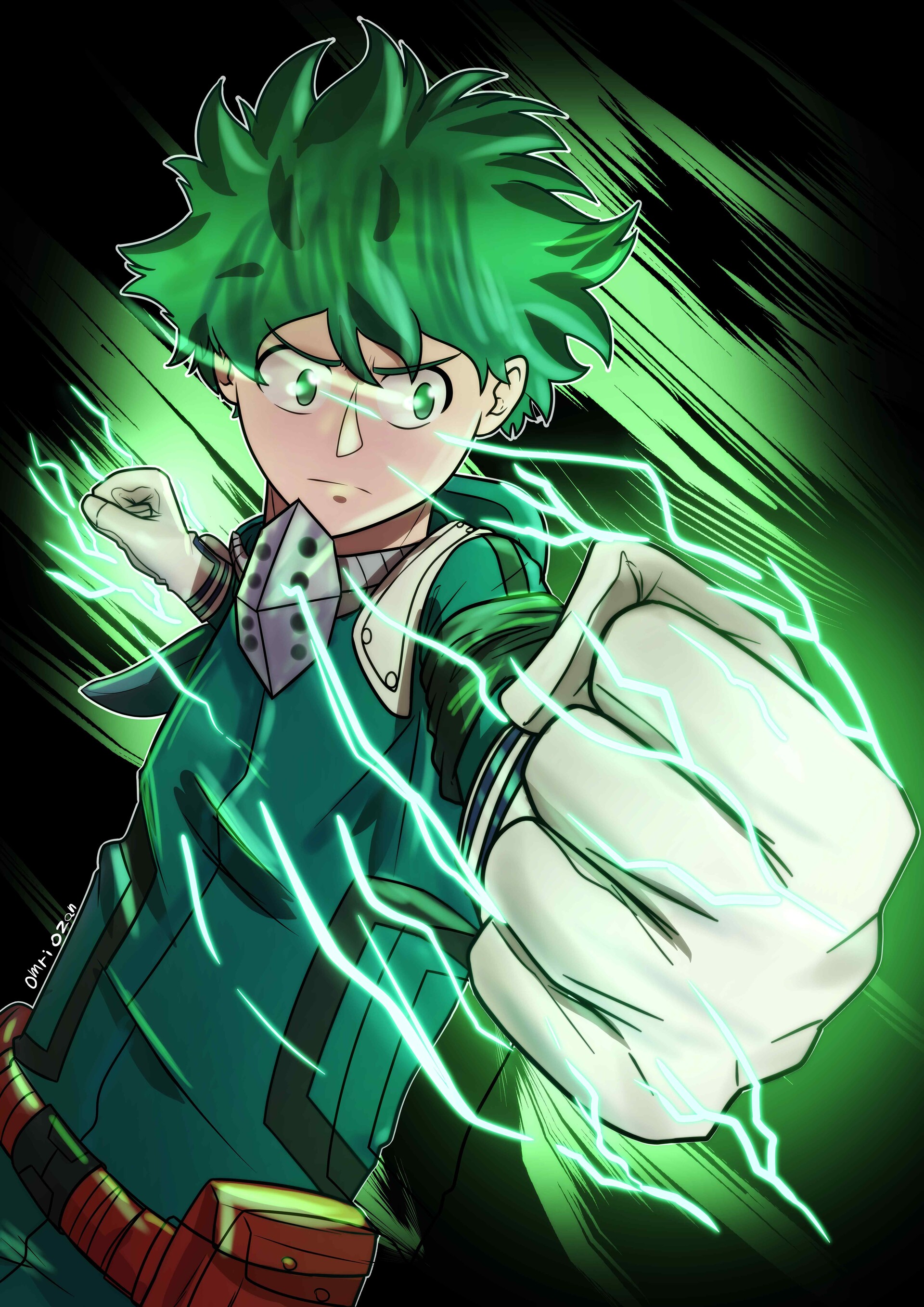 ArtStation - speed drawing challange - deku MHA