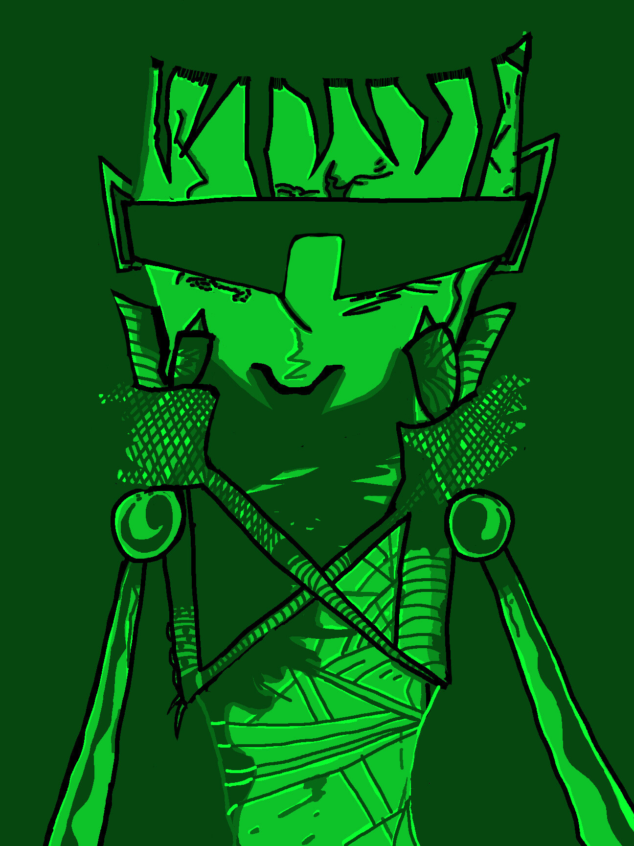 ArtStation - Johnny The Homicidal Maniac Monochromatic Green