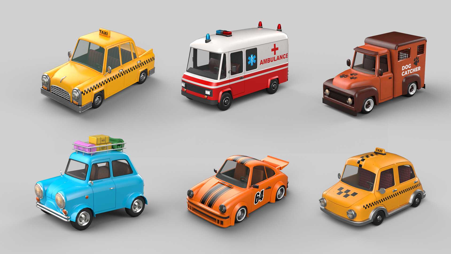 ArtStation - Low-poly toon cars