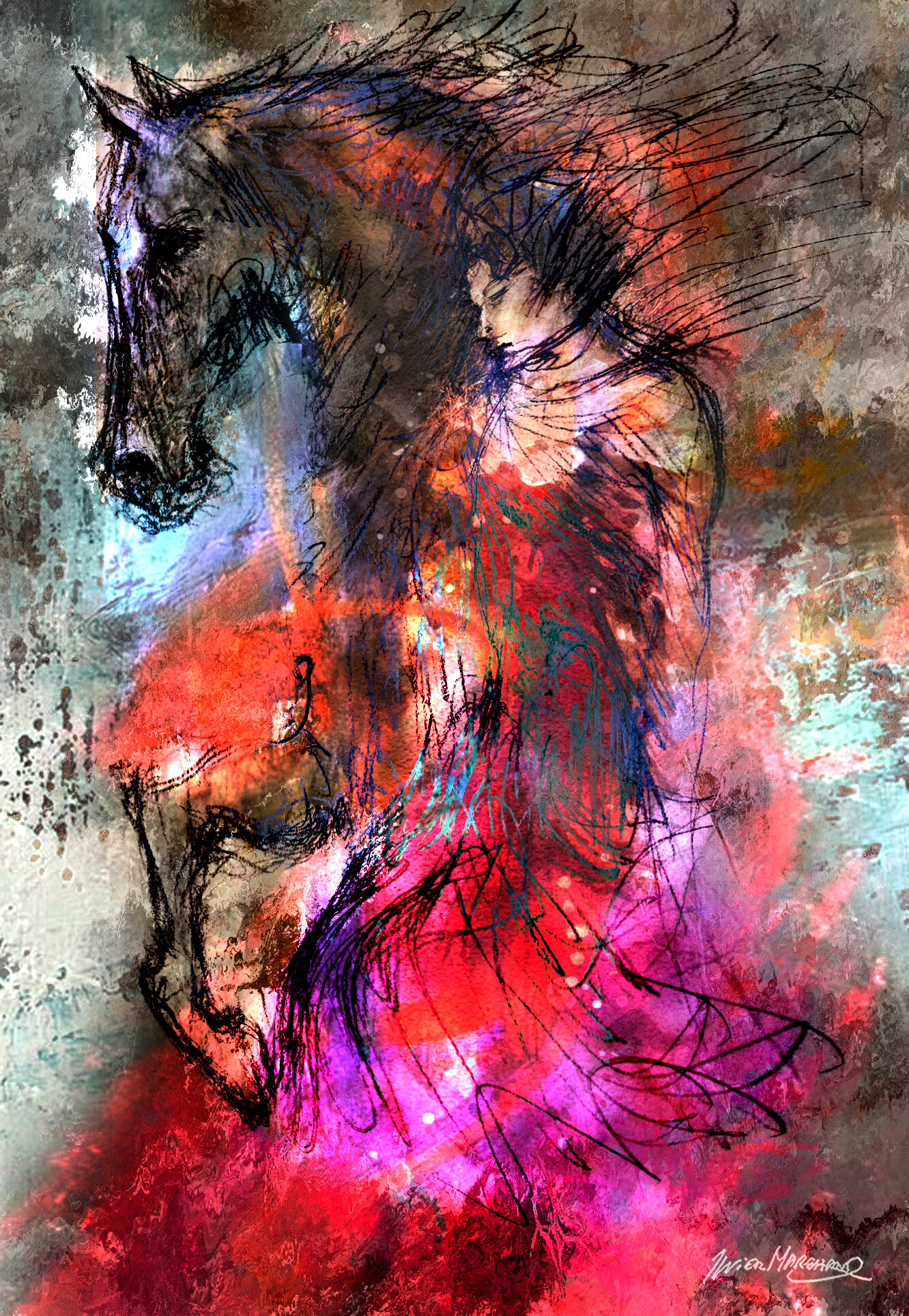 ArtStation - Cheval et cavalière