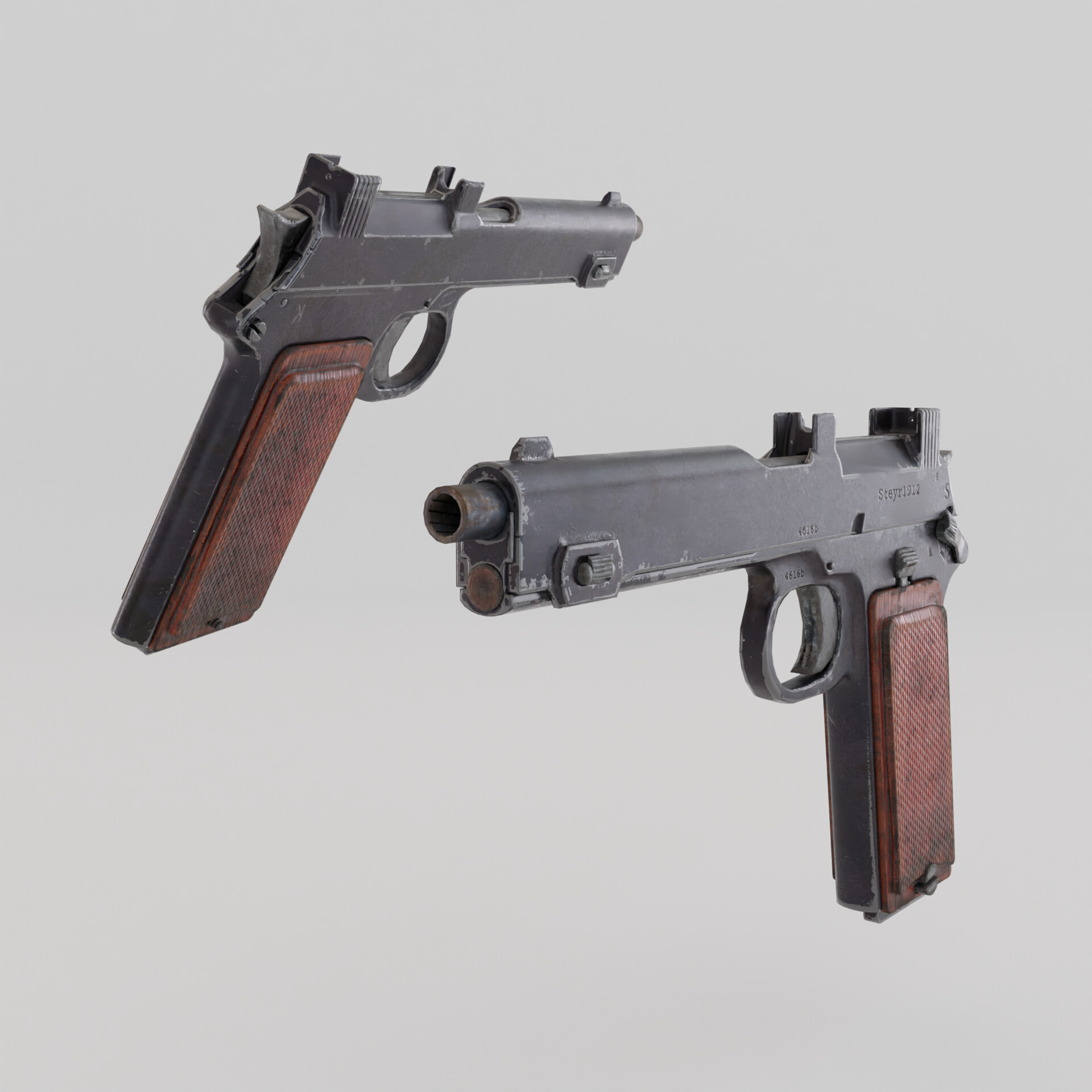 ArtStation - Steyr M1912 (Steyr-Hahn) - 9x23 Austro-Hungarian pistol