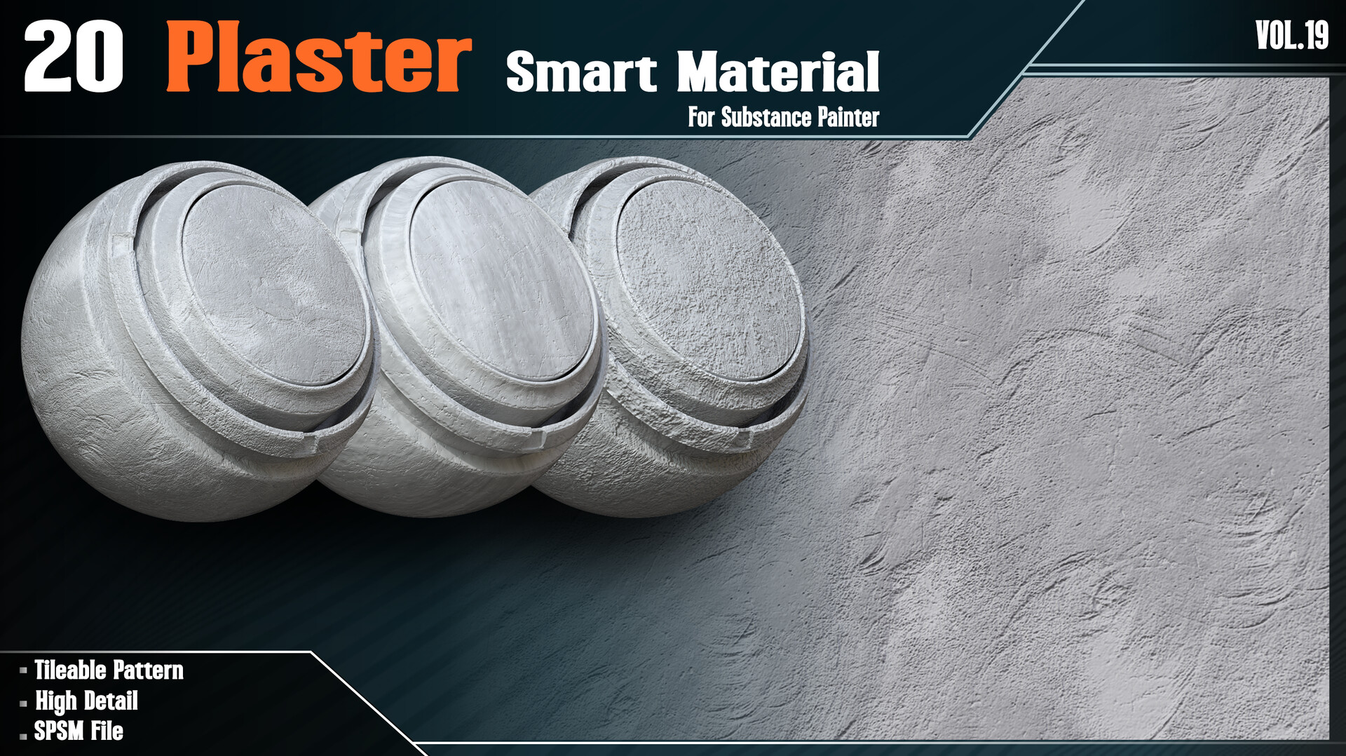 ArtStation - 20 Plaster Smart Materials - VOL 19 (spsm file)