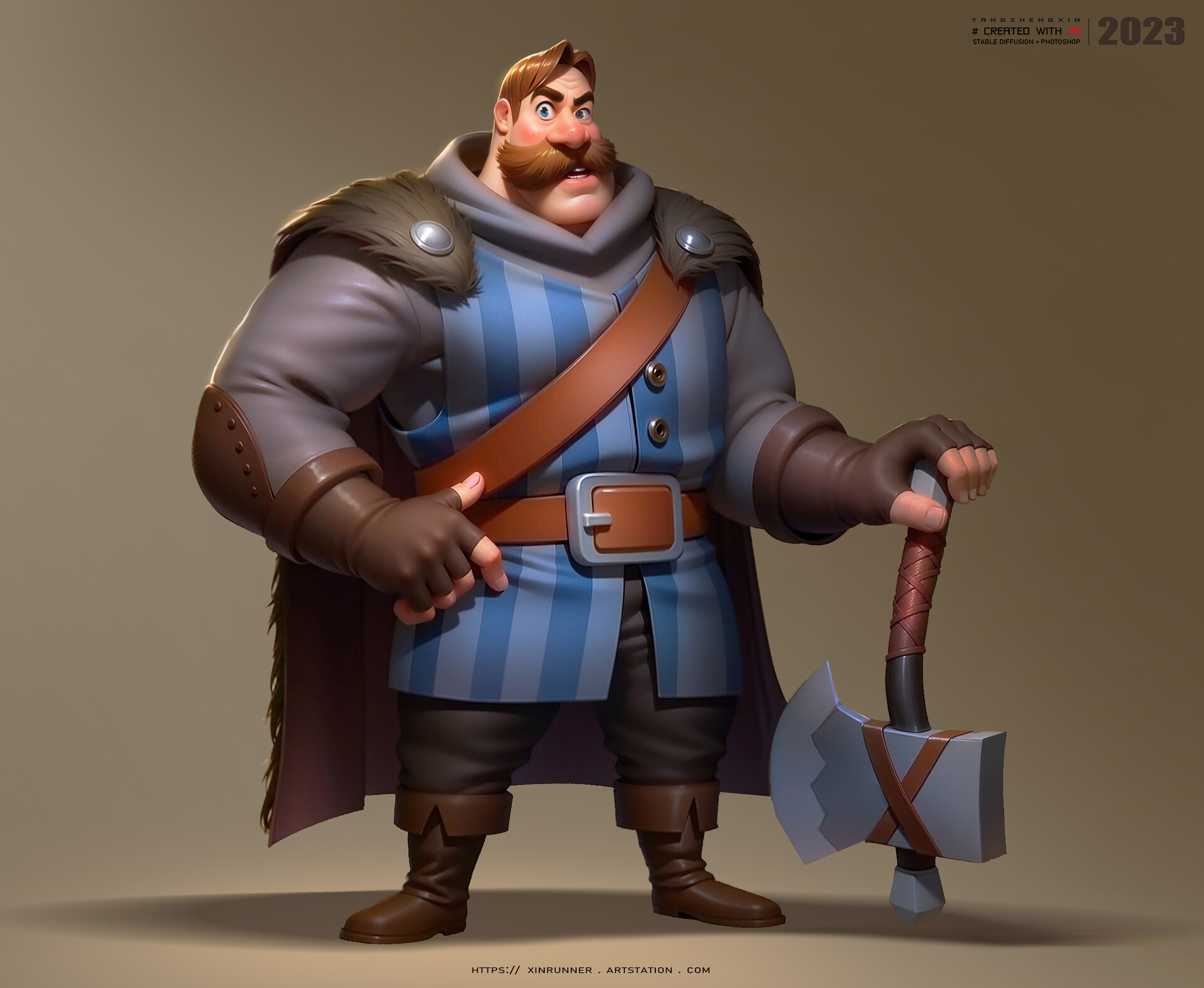 ArtStation - 2D+AI practice 2023 woodman