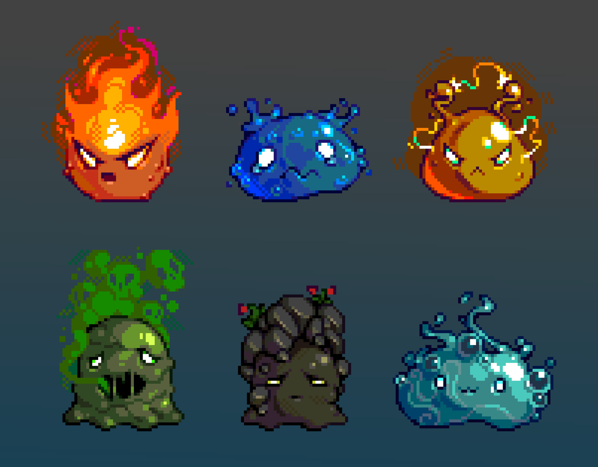 ArtStation - Elemental Slimes