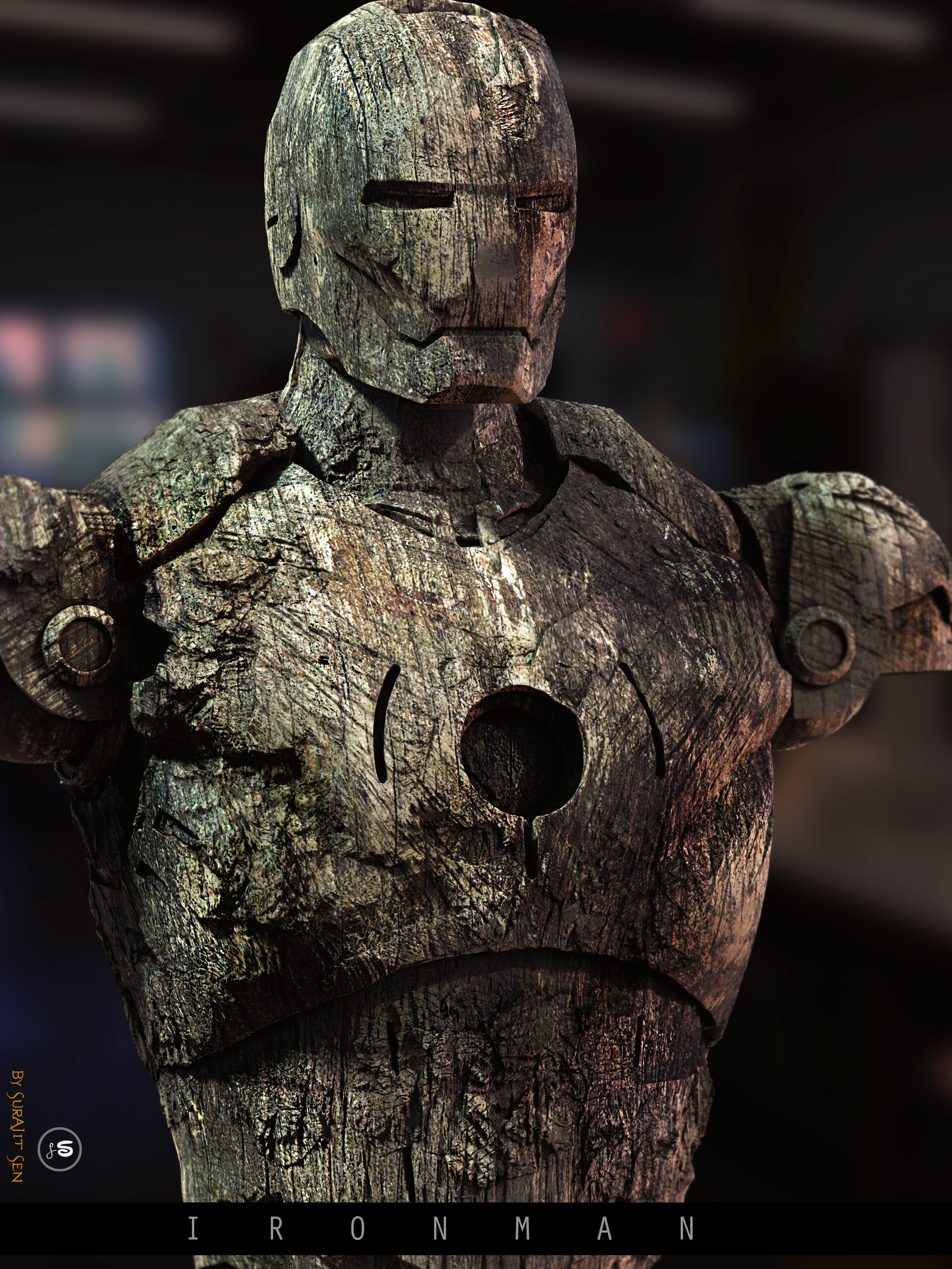 ArtStation - Iron Man / Wood Man – Digital Sculpture by Surajit Sen