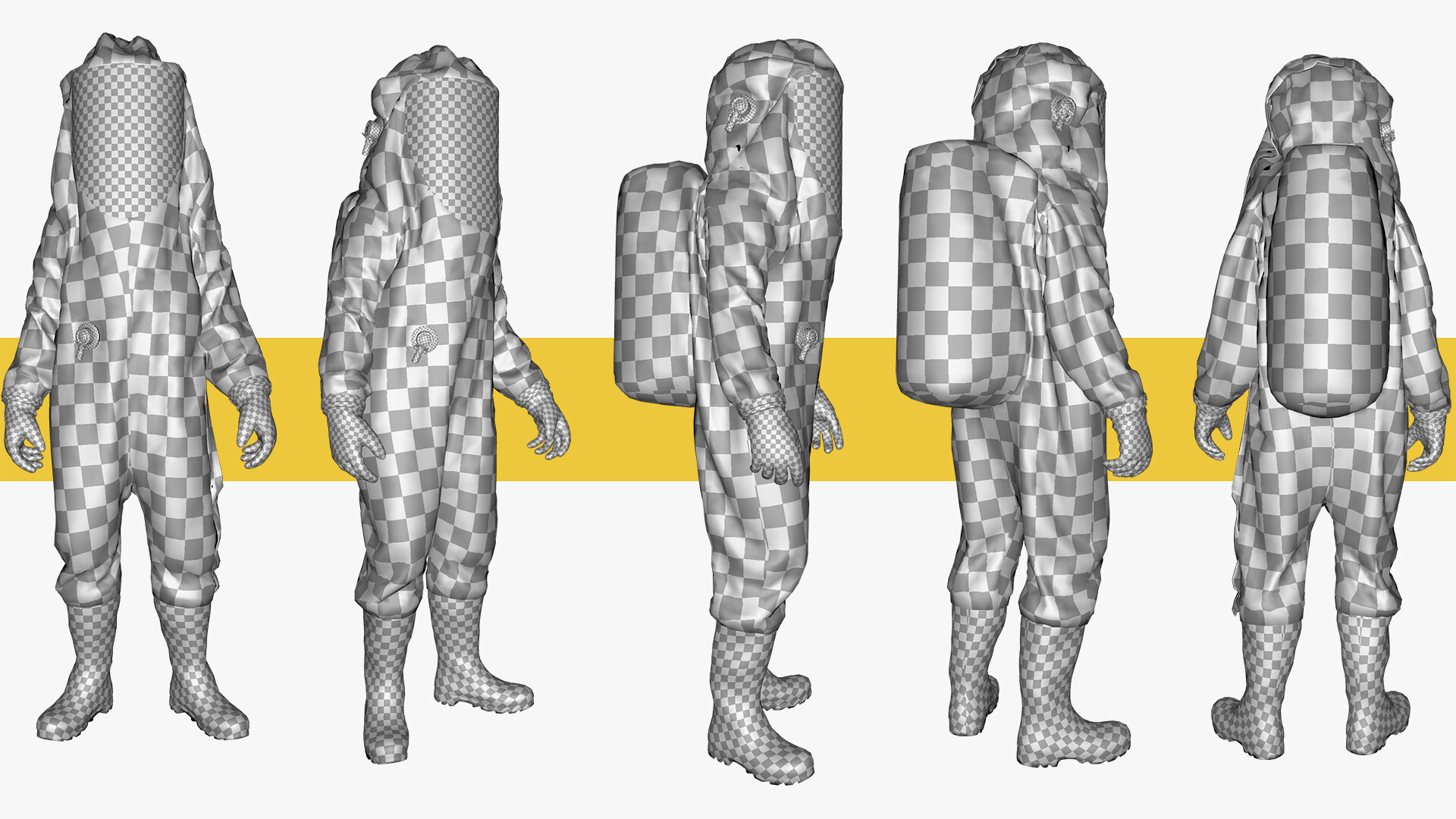 NextUpgrade3d - HAZMAT SUIT Chemical Nuclear 3D model Full-body Low ...