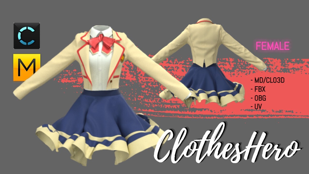 ArtStation - School uniform.