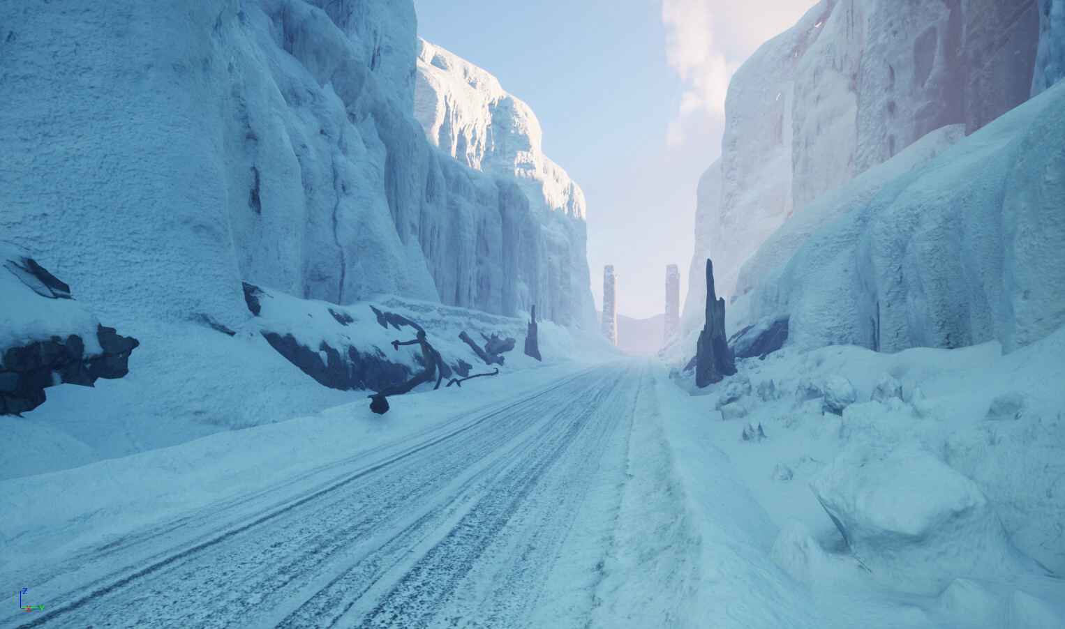 ArtStation - Snow Hills Way Environment