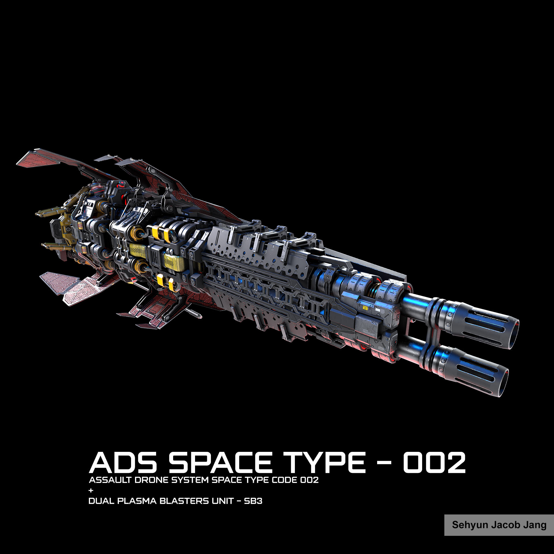 ArtStation - Space Drone fighter - Dual Blaster Unit