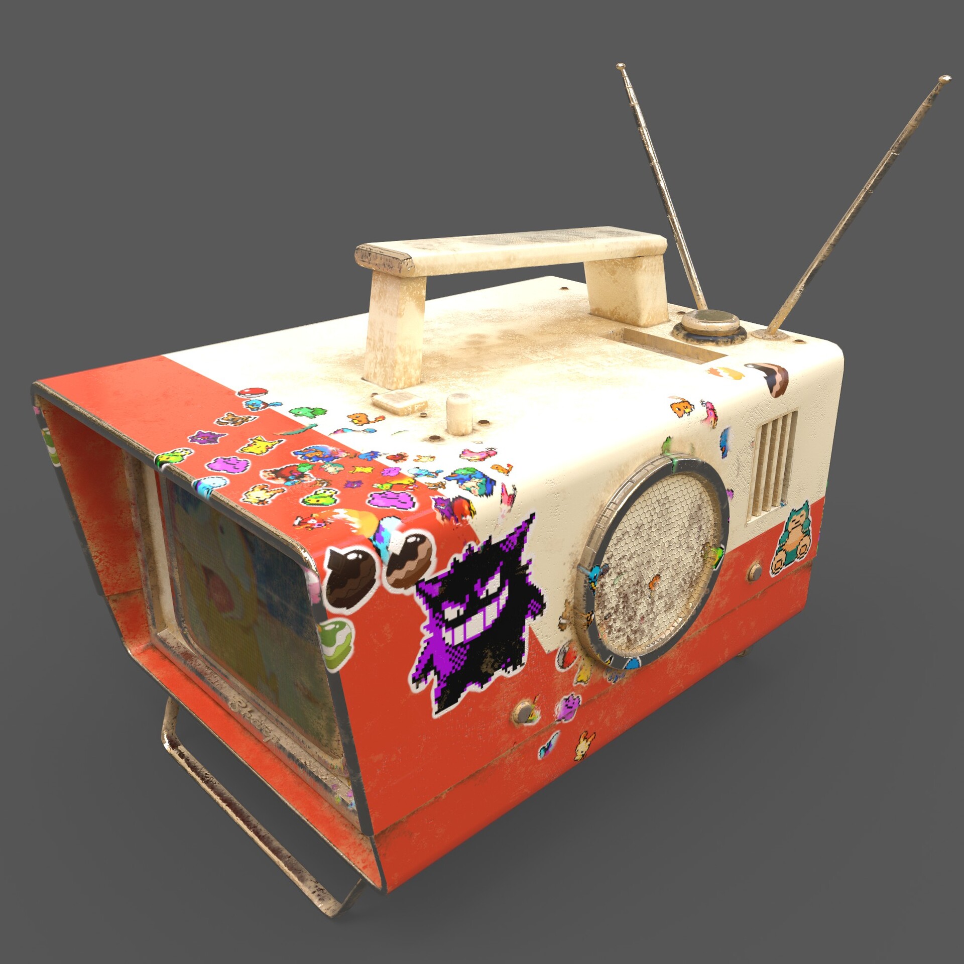 ArtStation - Sharp 801 Vintage TV , but make it Pokemon