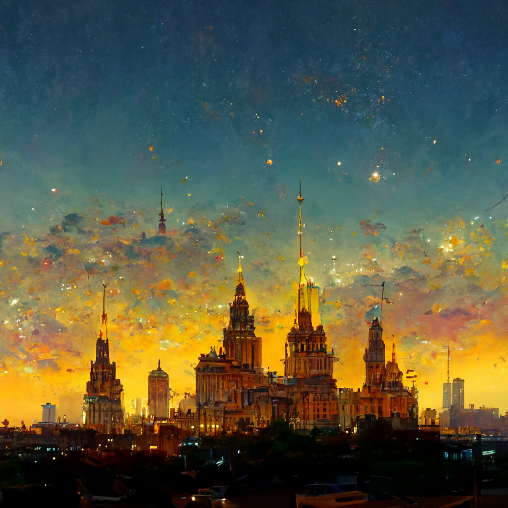 ArtStation - Golden Twilight - A City Skyline's Enchanting Transformation