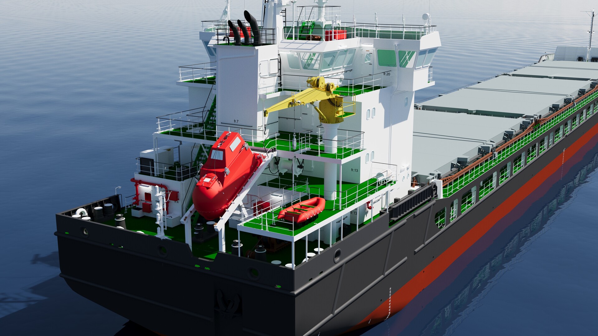 ArtStation - General Cargo Ship, project 17620 "BUG". Above-water part ...