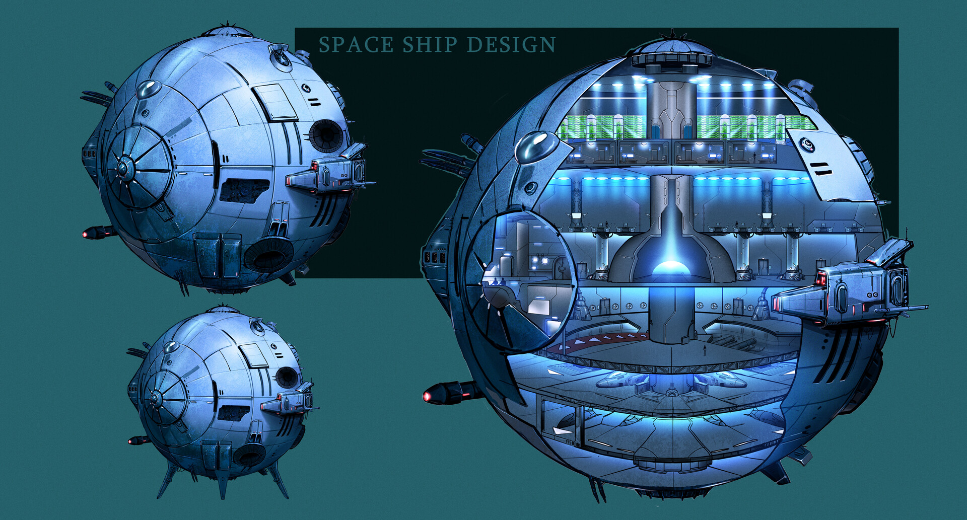 ArtStation - space ship interior