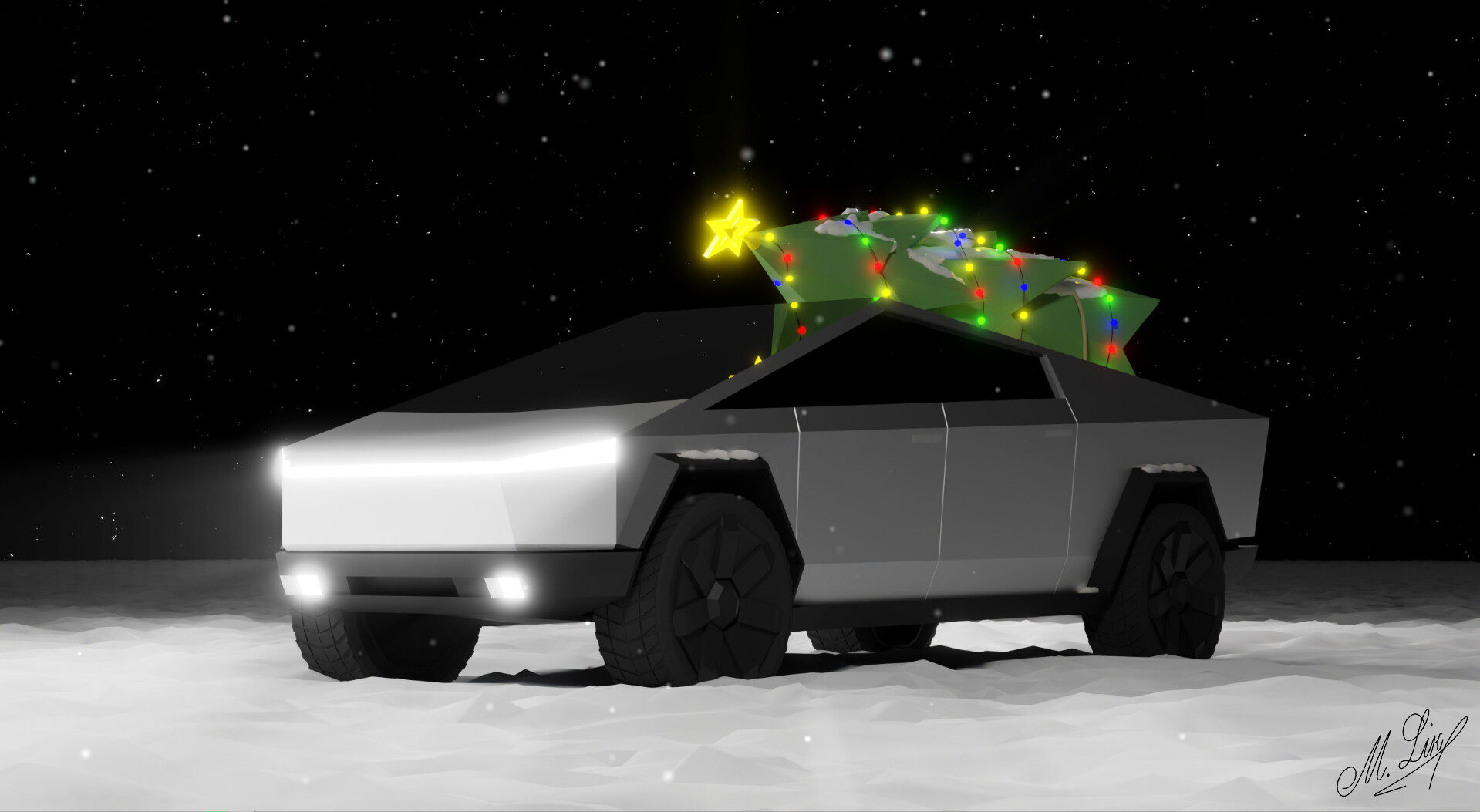 ArtStation - New year's cybertruck