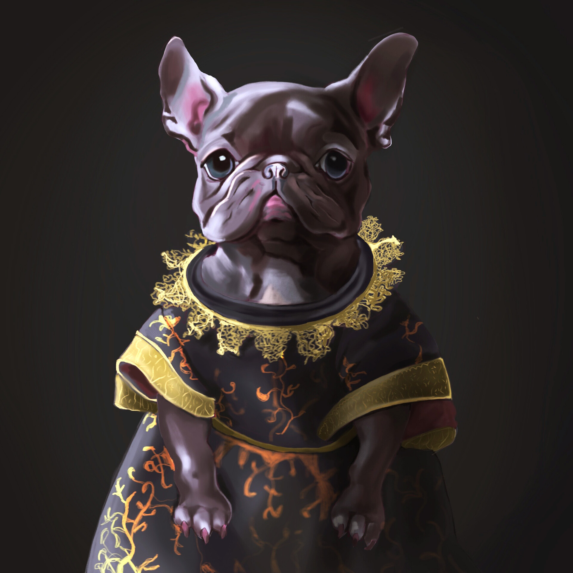 ArtStation - French bulldog in Renaissance