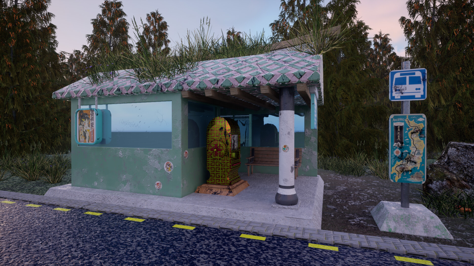 ArtStation - Bus Stop