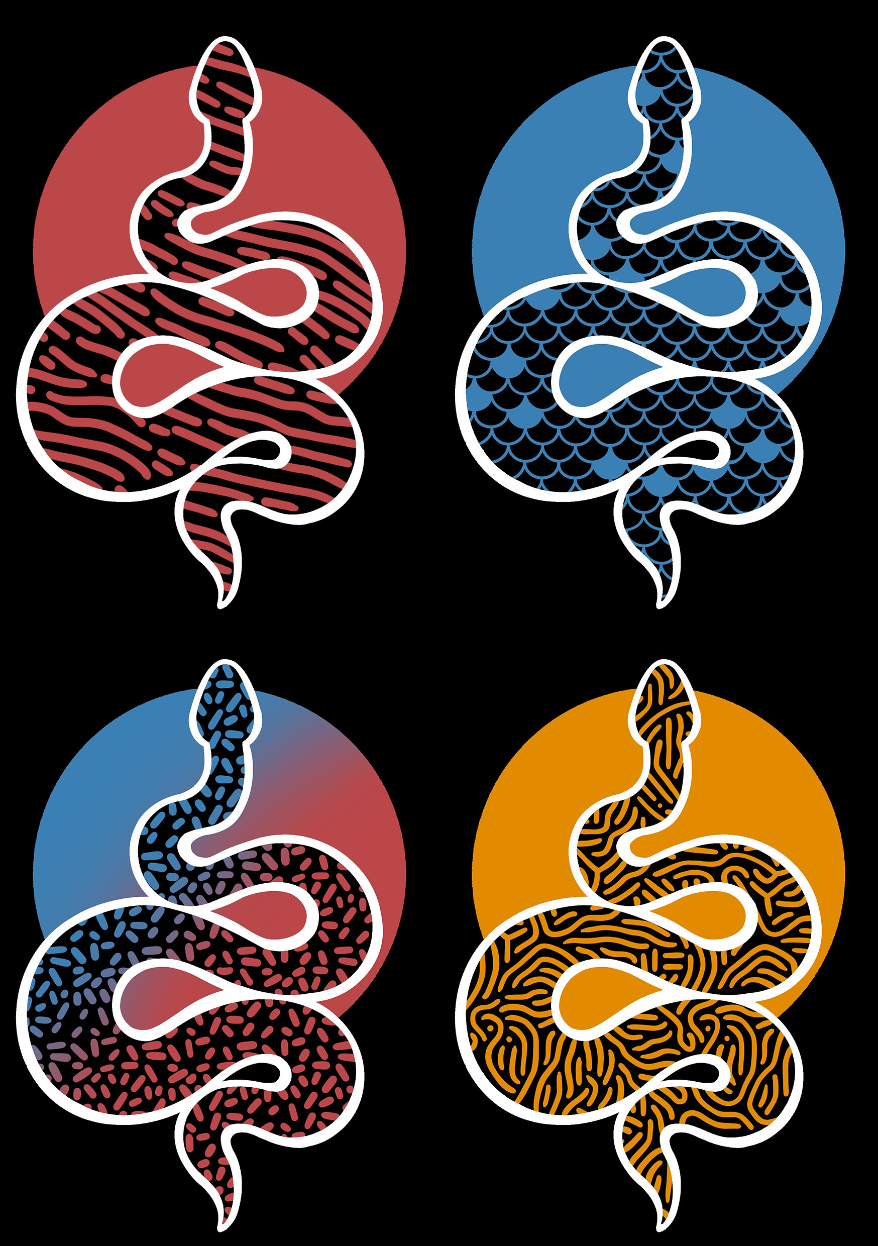 ArtStation - Snake Linoprint Project