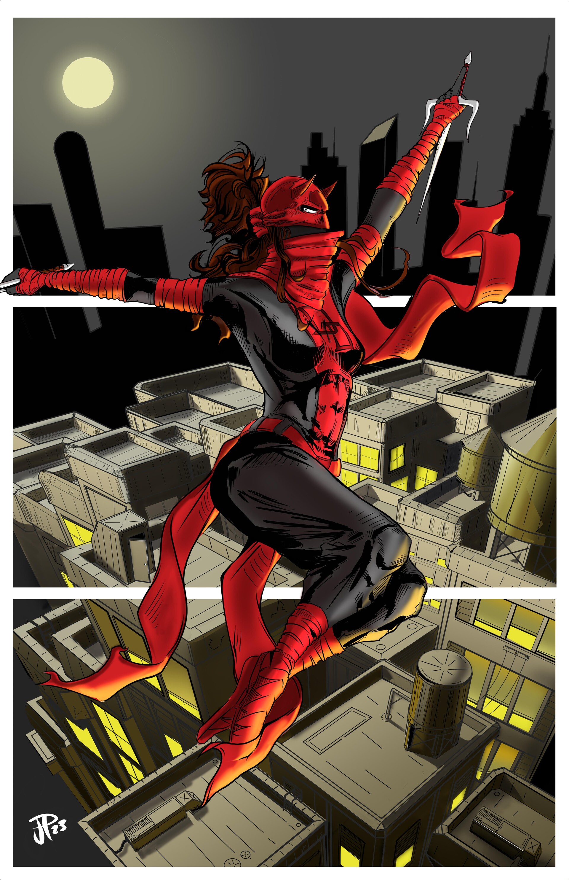 ArtStation - Elektra as Daredevil