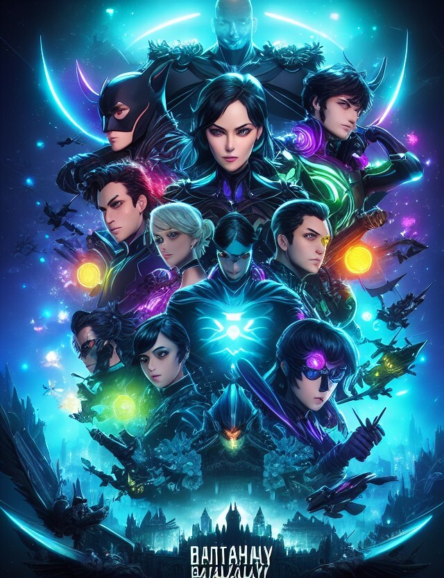 InterlinkedAI - Bioluminescent Neon Movie Posters