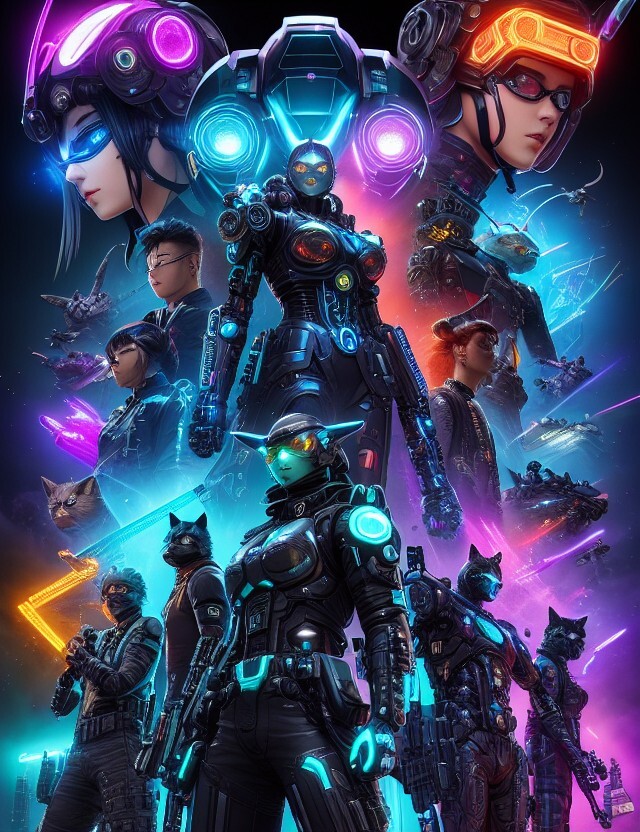 InterlinkedAI - Bioluminescent Neon Movie Posters