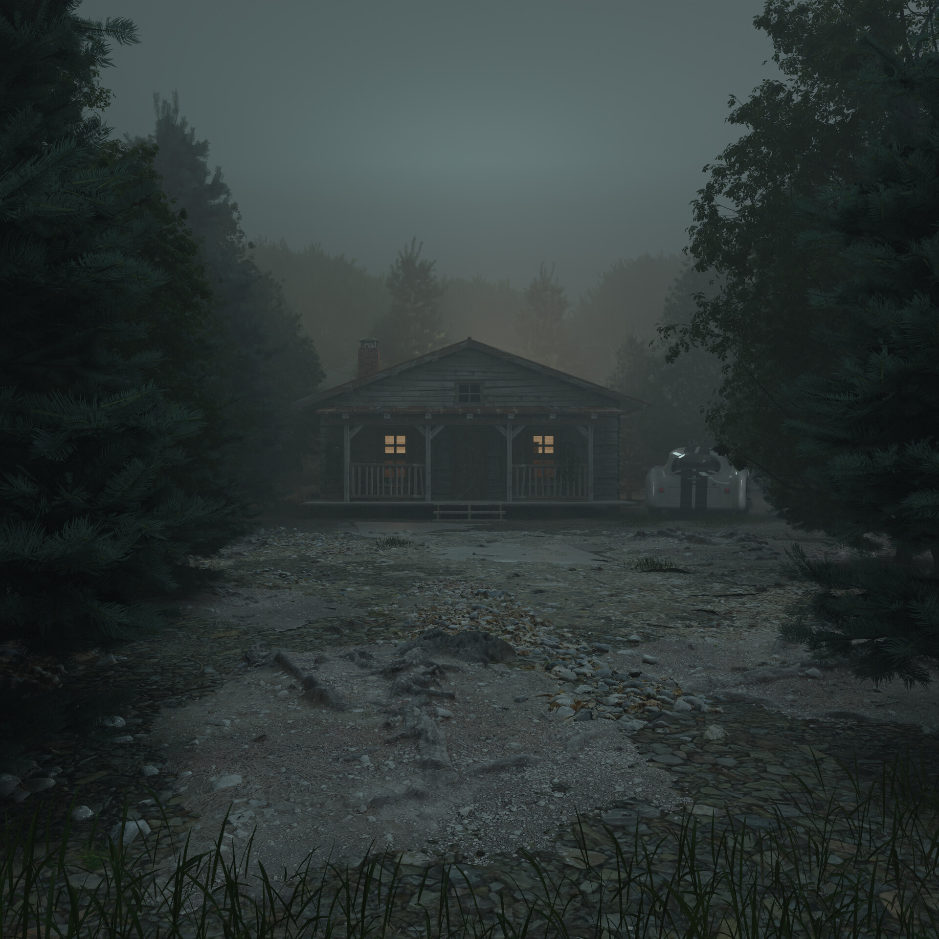 ArtStation - Cabin in the night