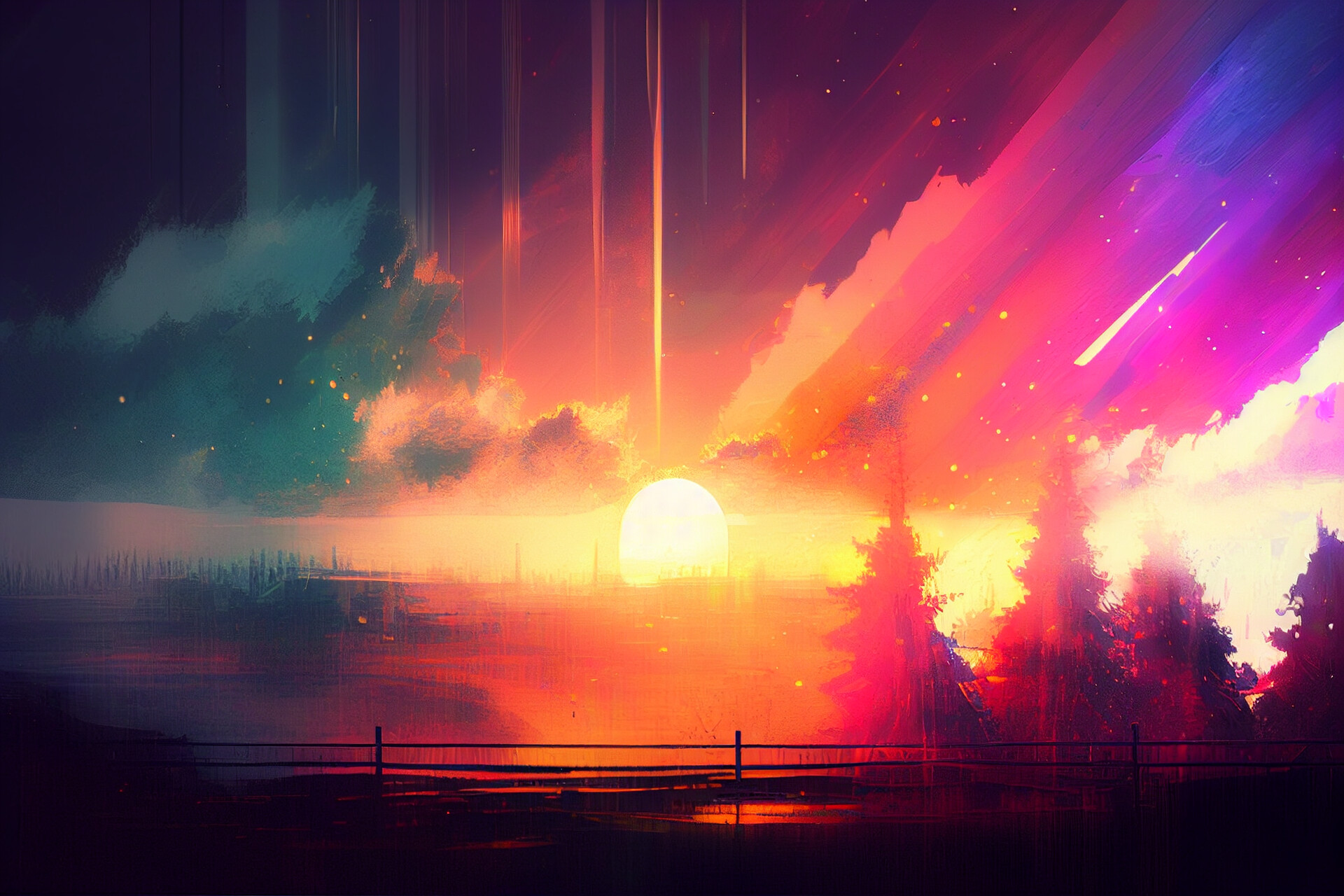 ArtStation - Colorful Sunset