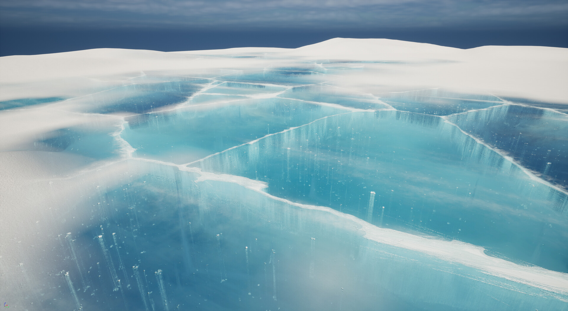 ArtStation - Cracked ice lake