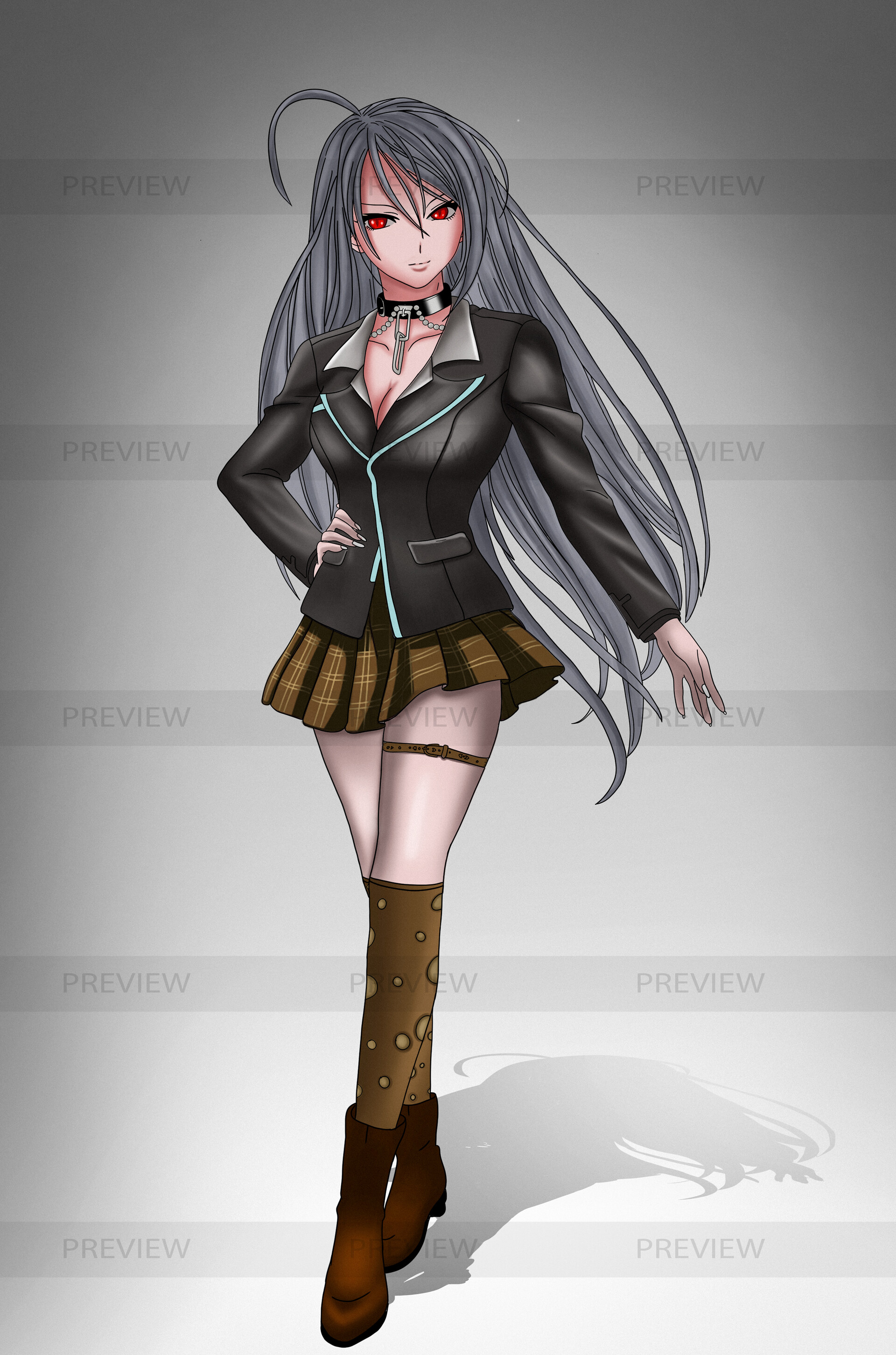 ArtStation - Anime character (inner moka)