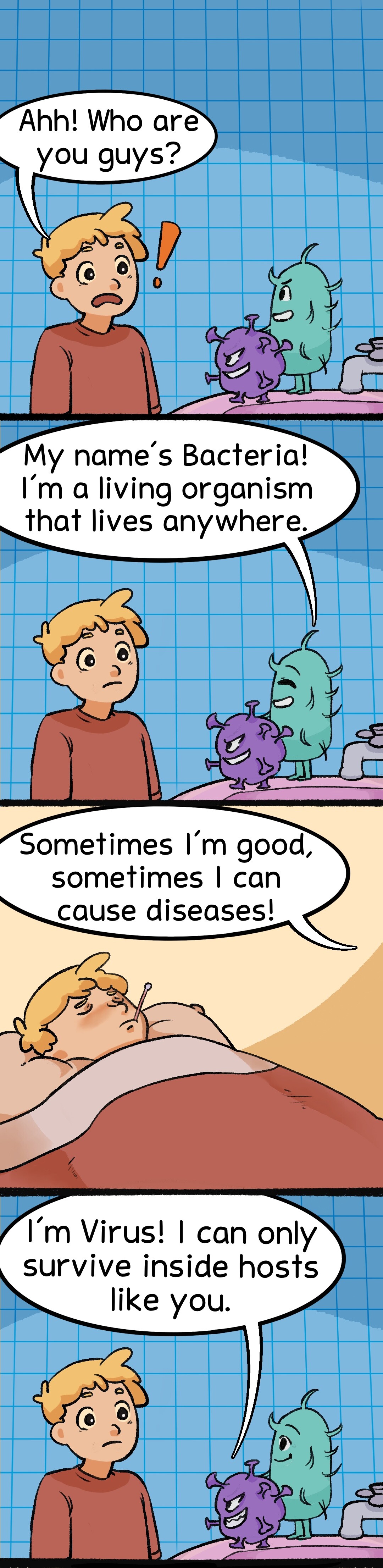 enzymada - Bacteria vs. Virus Comic Strip