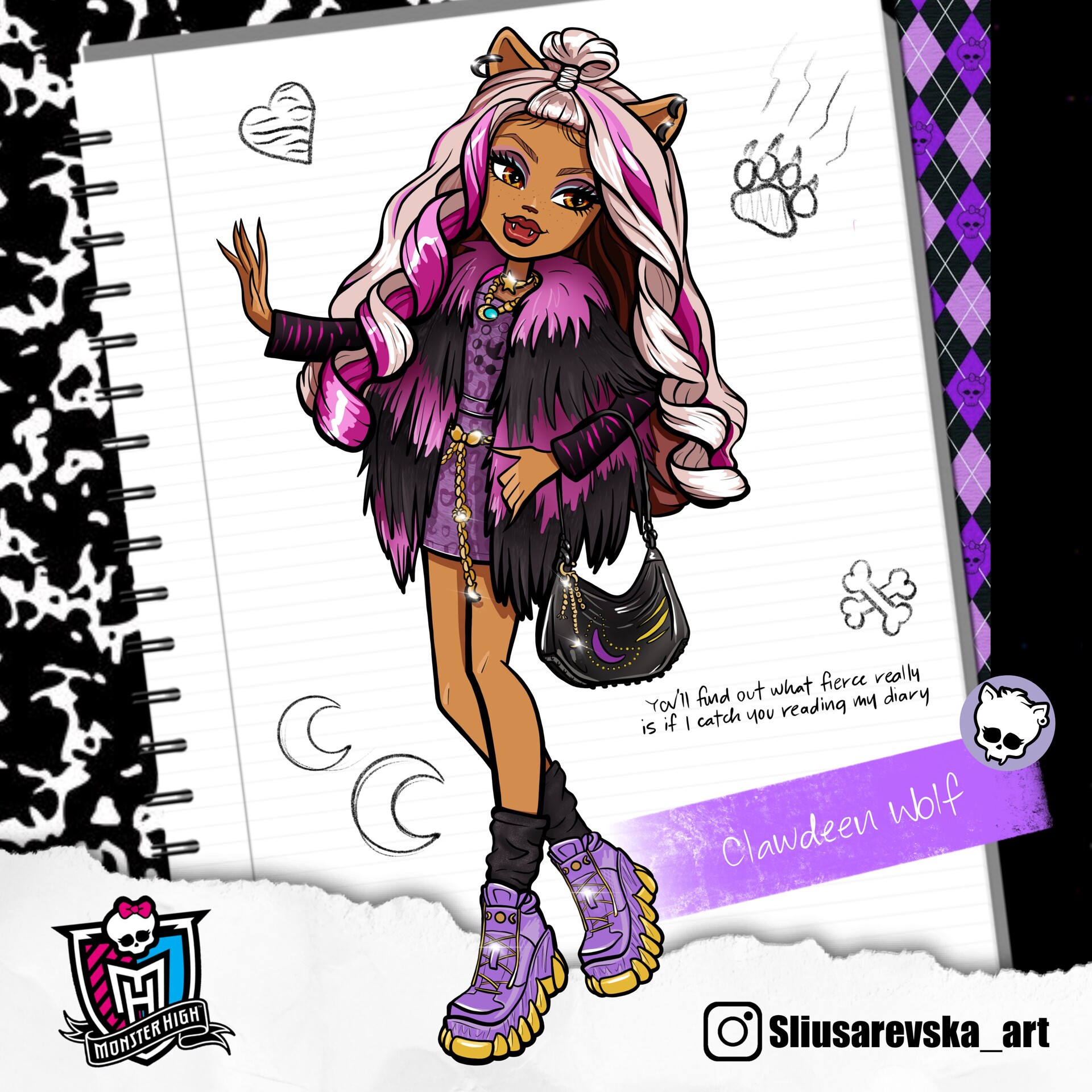 Clawdeen Wolf Sweet 1600 Drawing