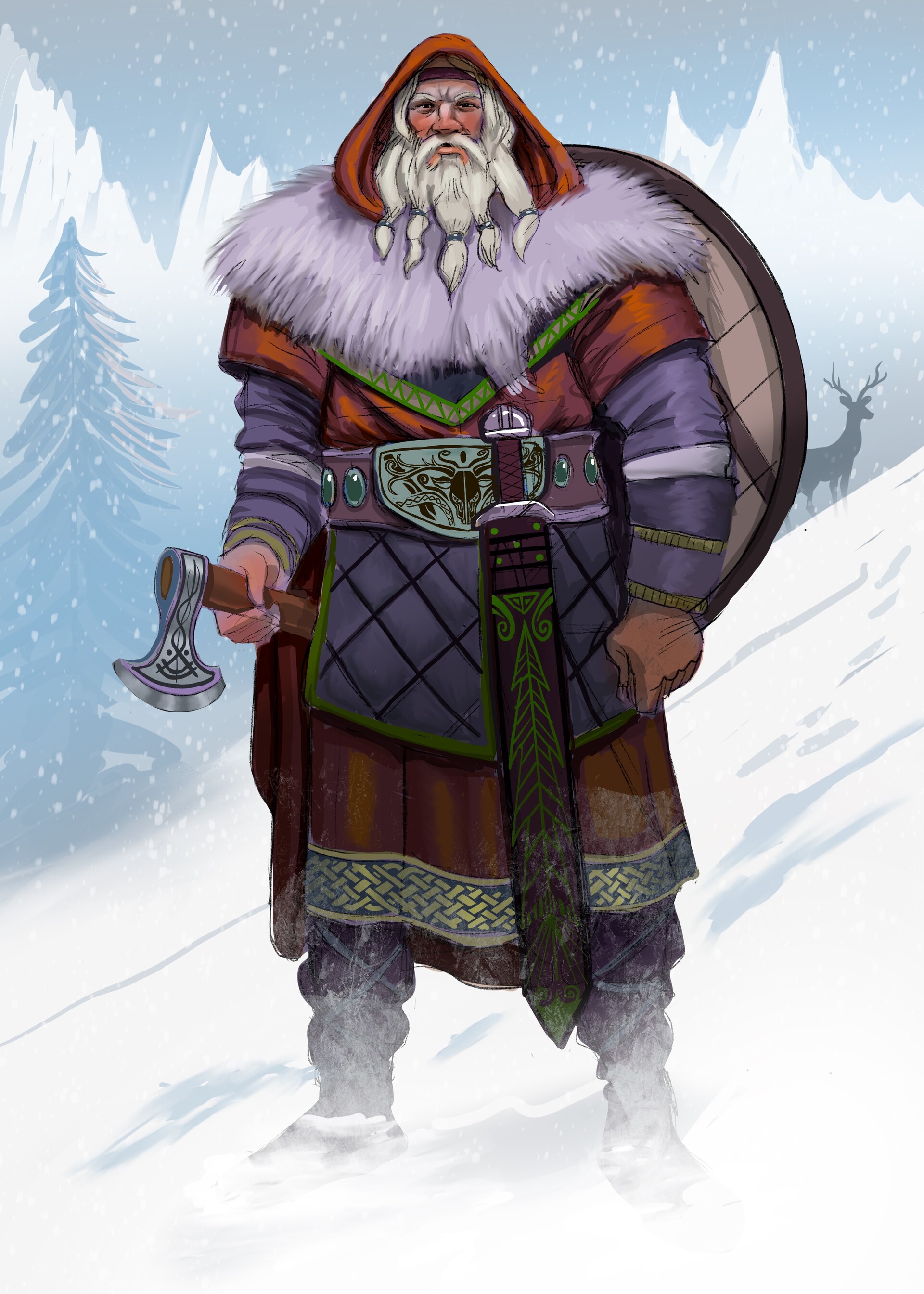 ArtStation - Viking Santa Claus: The Allfather