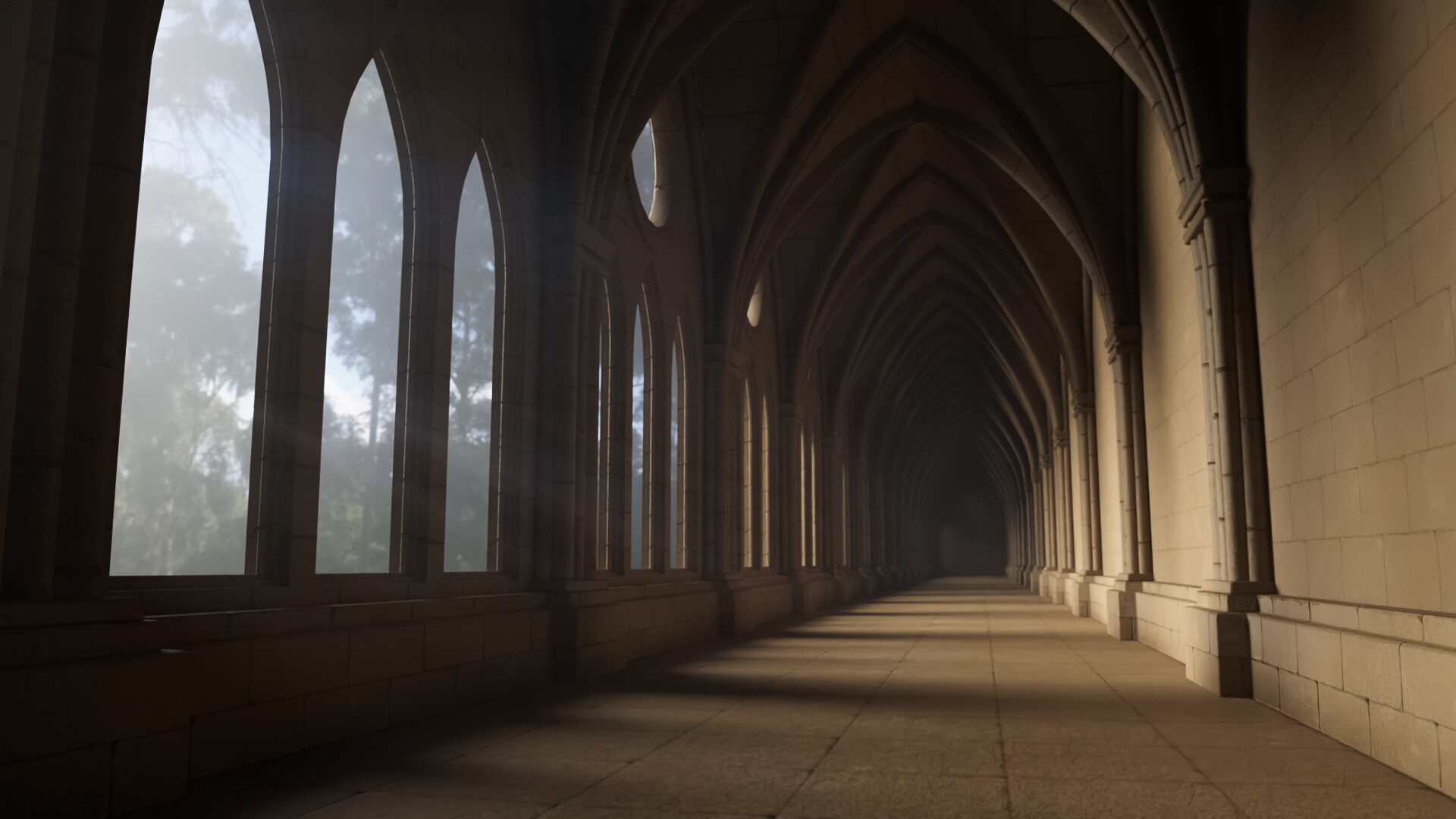 ArtStation - Cathedral hallway