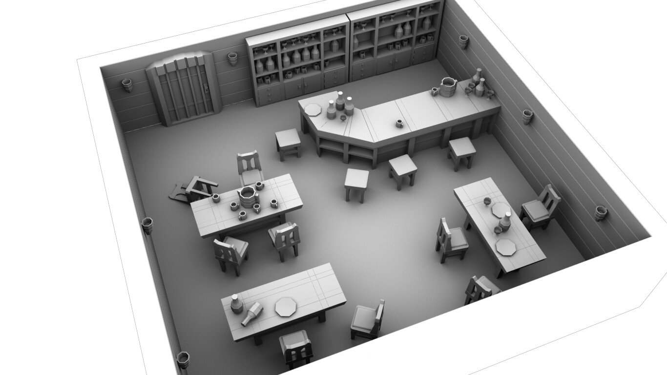 ArtStation - Tavern Occlusion Render