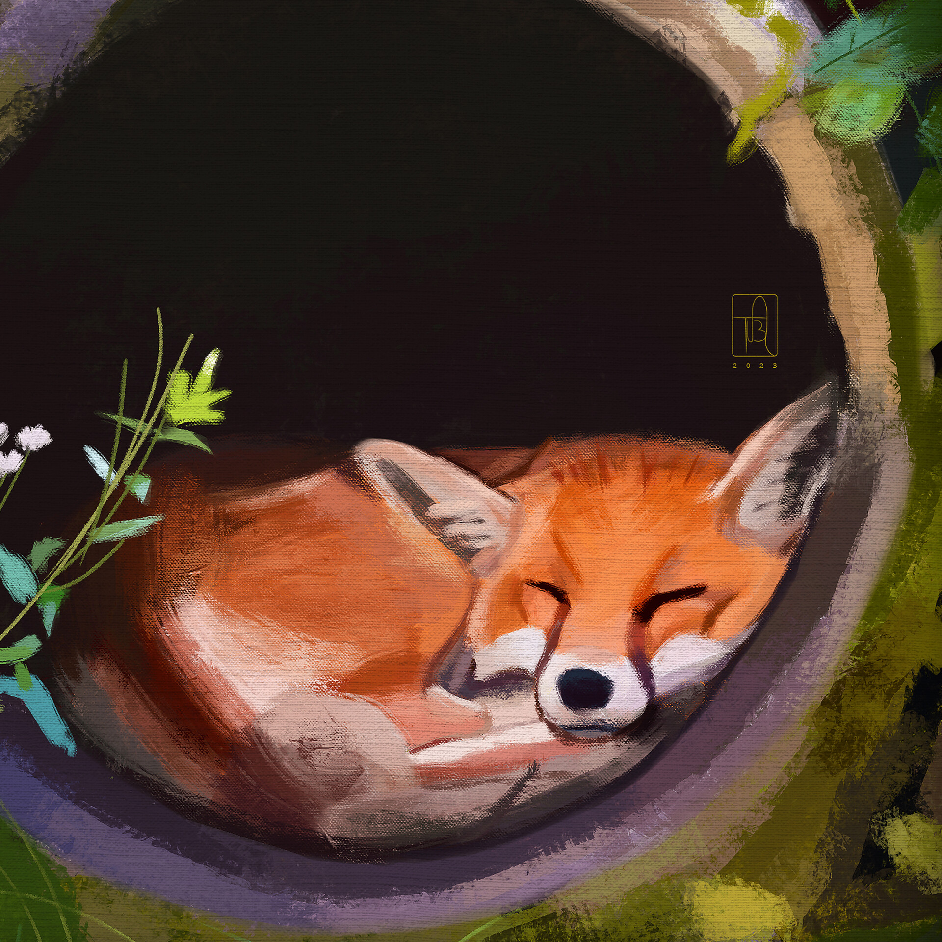 Sleeping Fox Art